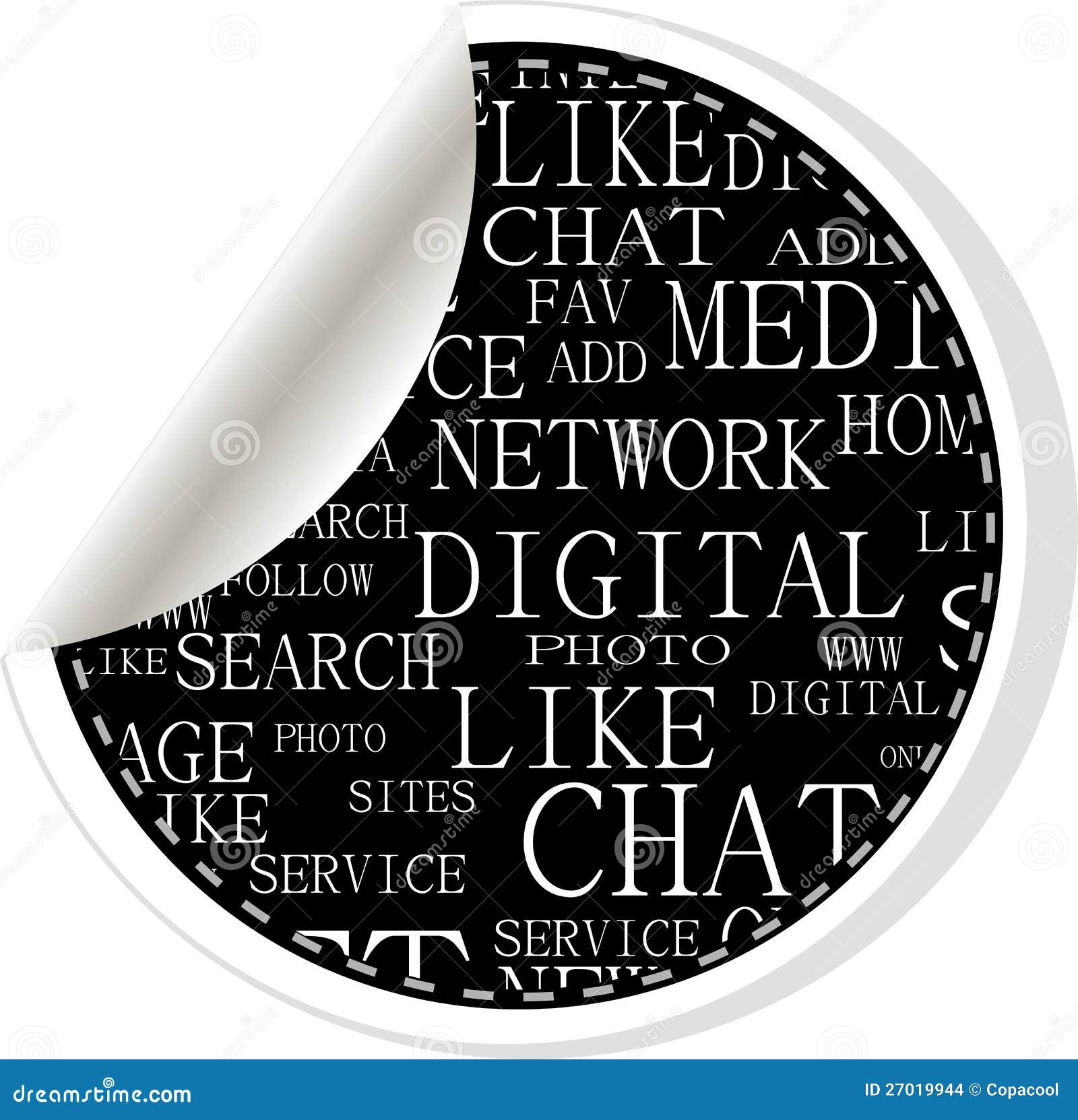Social Media Stickers - Networking Concept Words Stock Vector ...