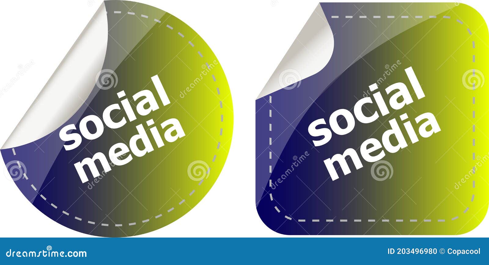 Social Media Stickers Set Isolated on White Stock Illustration ...