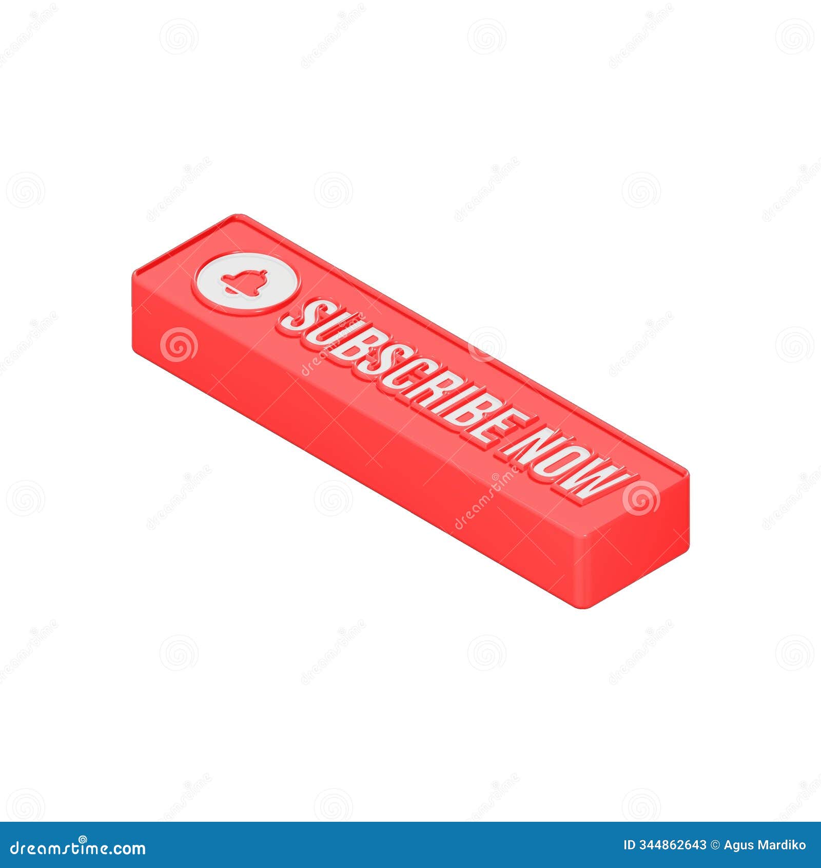 Social Media Subscribe Button 3d Red Color Stock Illustration ...