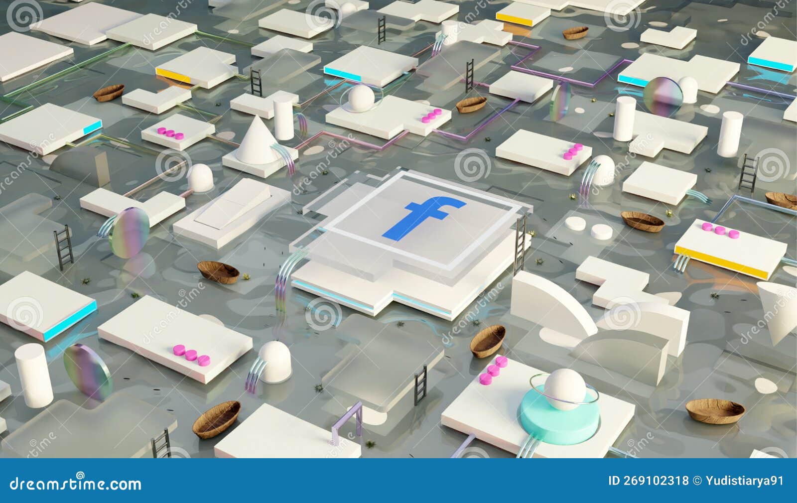 Social Media System Engine 3d Editorial Stock Photo - Illustration of ...