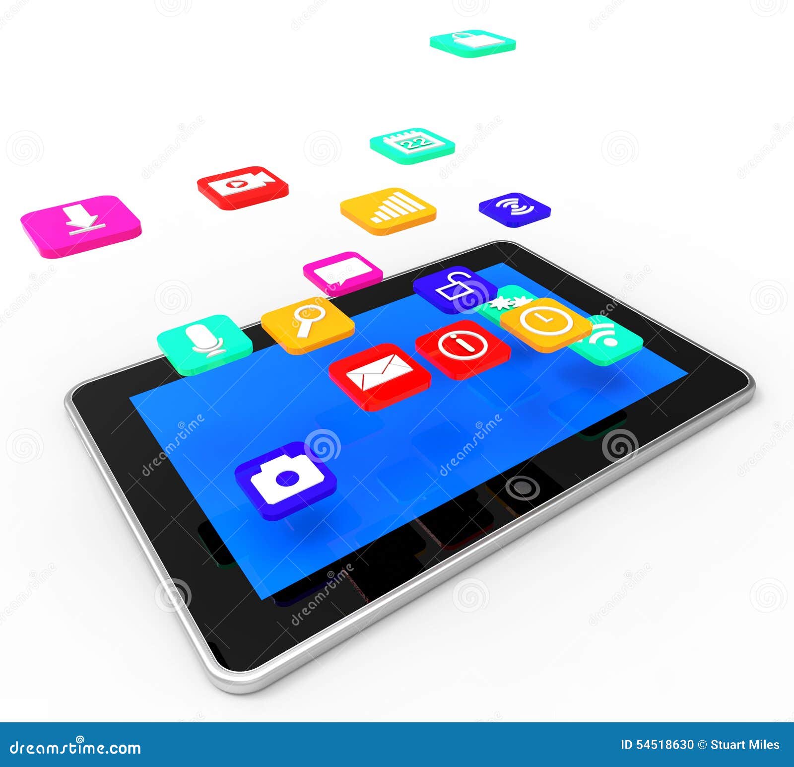 Social Media Tablet Indicates Application Software and Communication ...