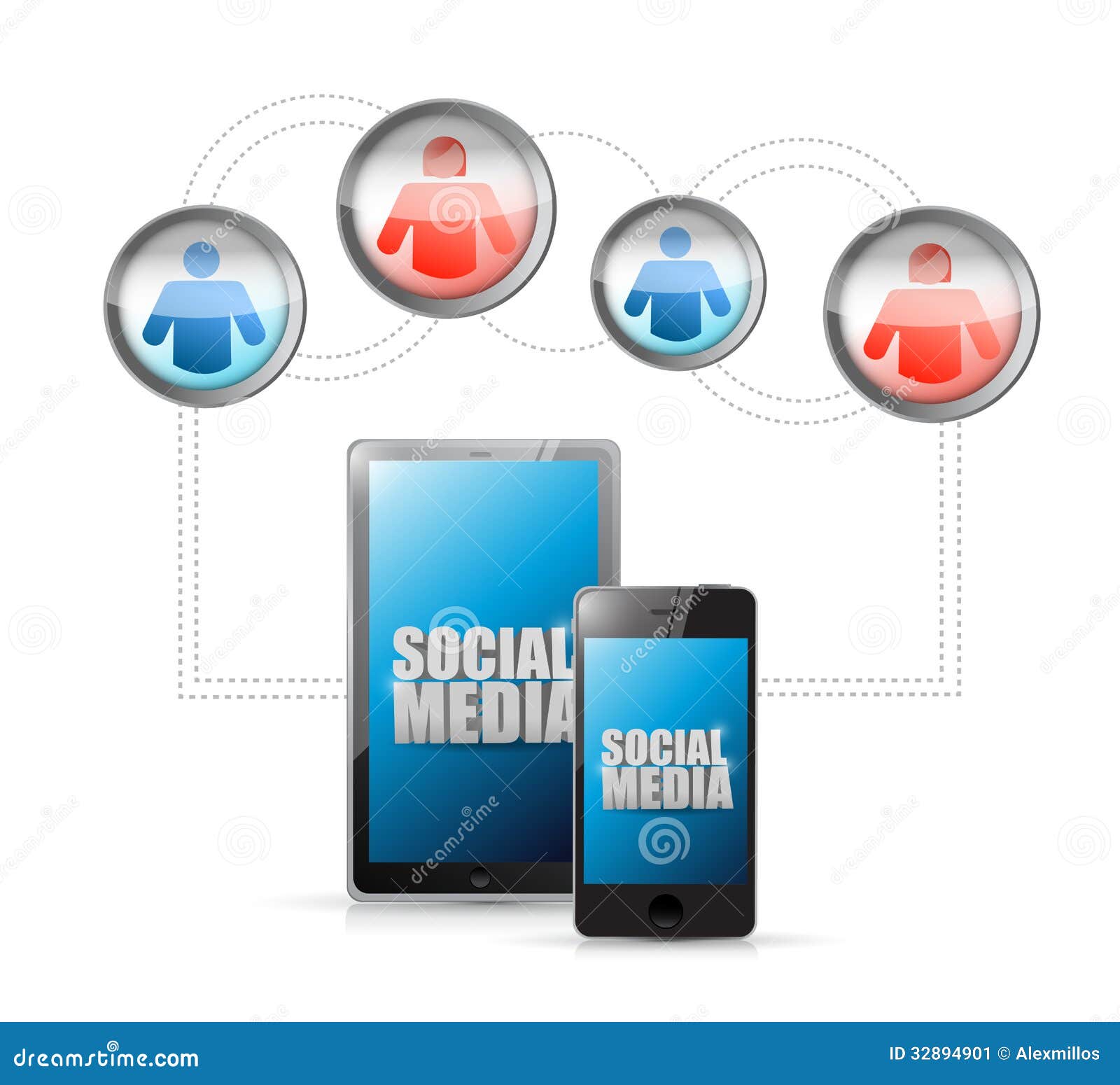 Social Media Technology Connection Communication Stock Illustration ...