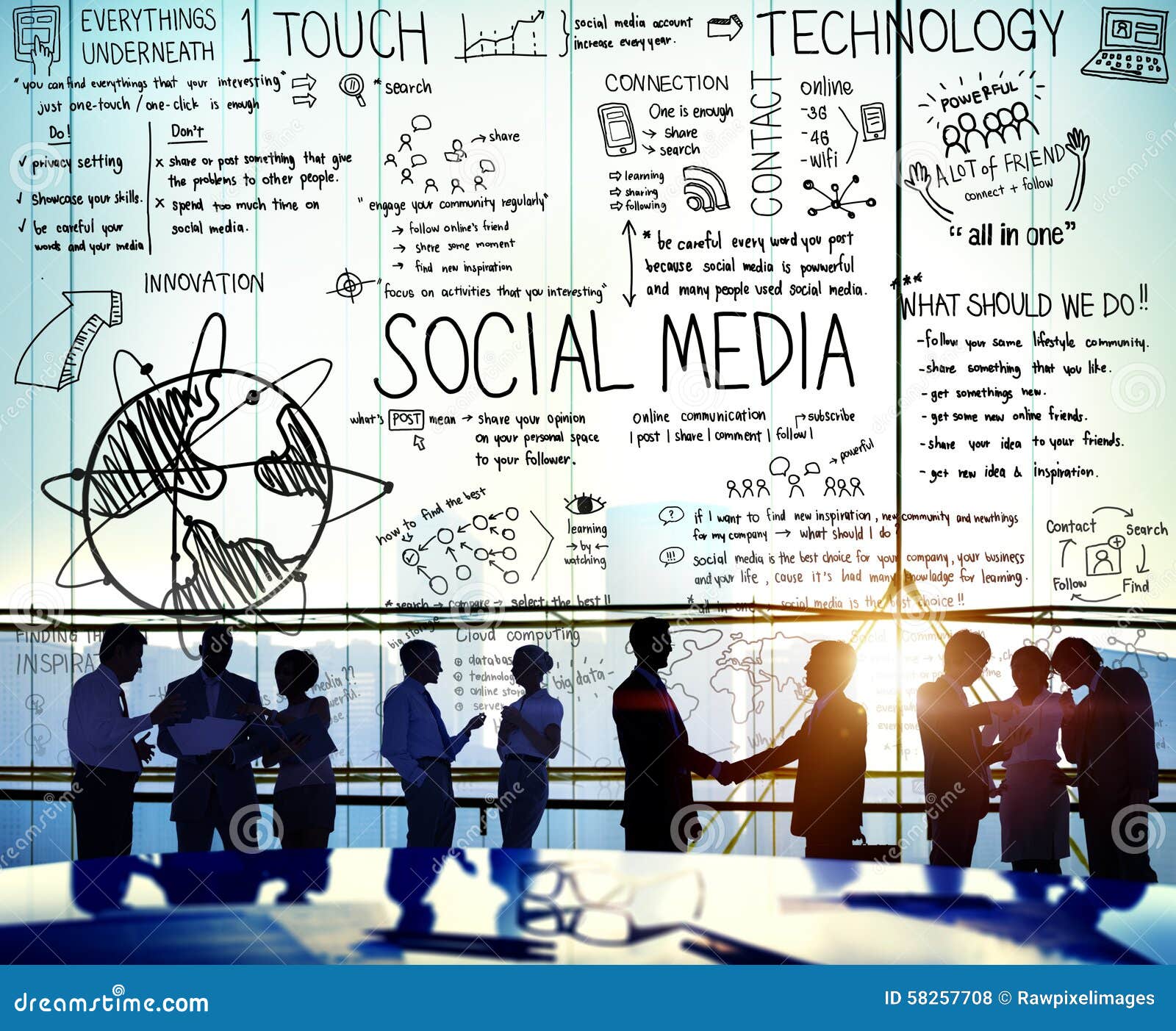 Social Media Technology Global Communication Concept Stock Photo ...