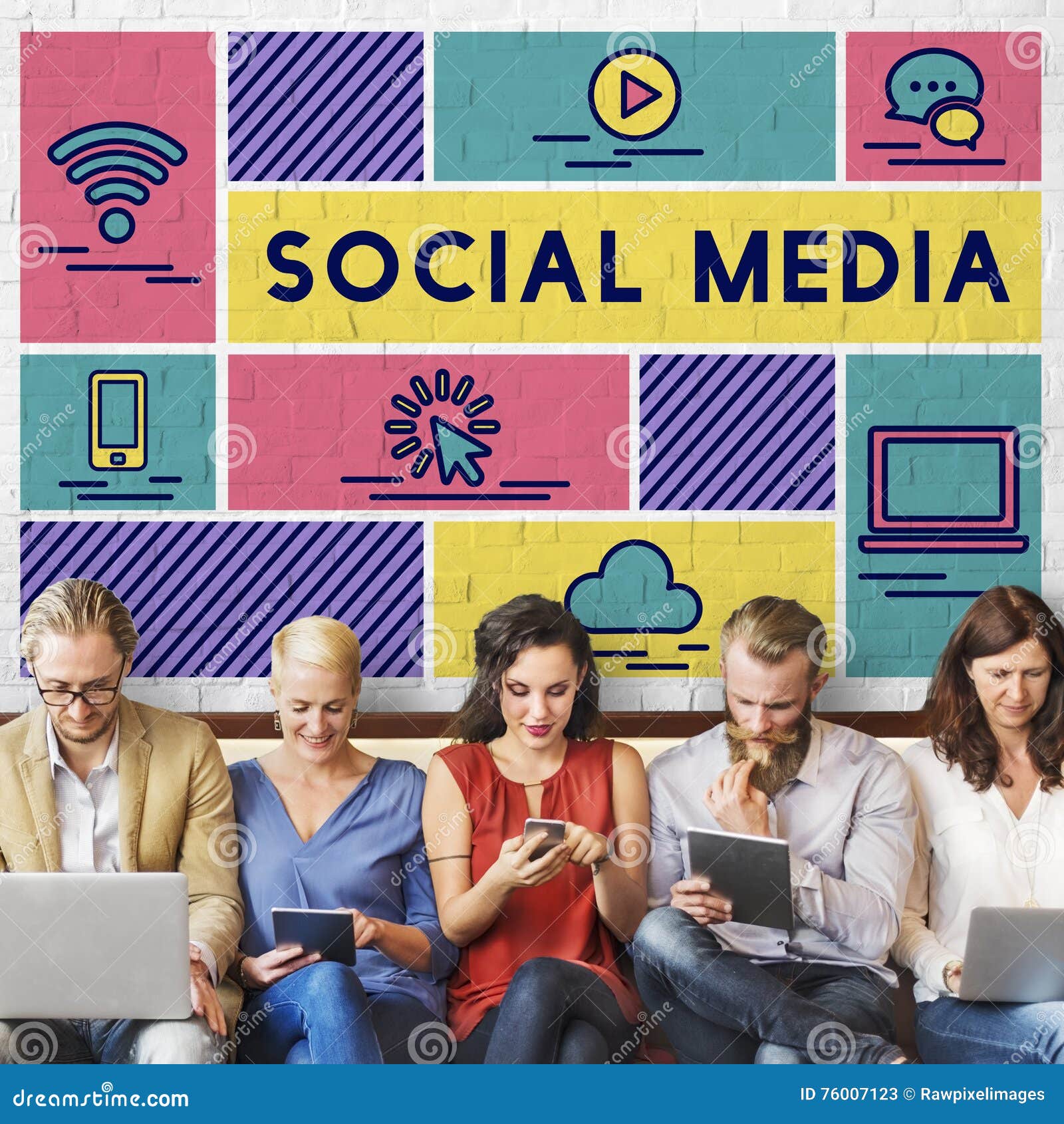 Social Media Technology People Graphic Concept Stock Image - Image of ...