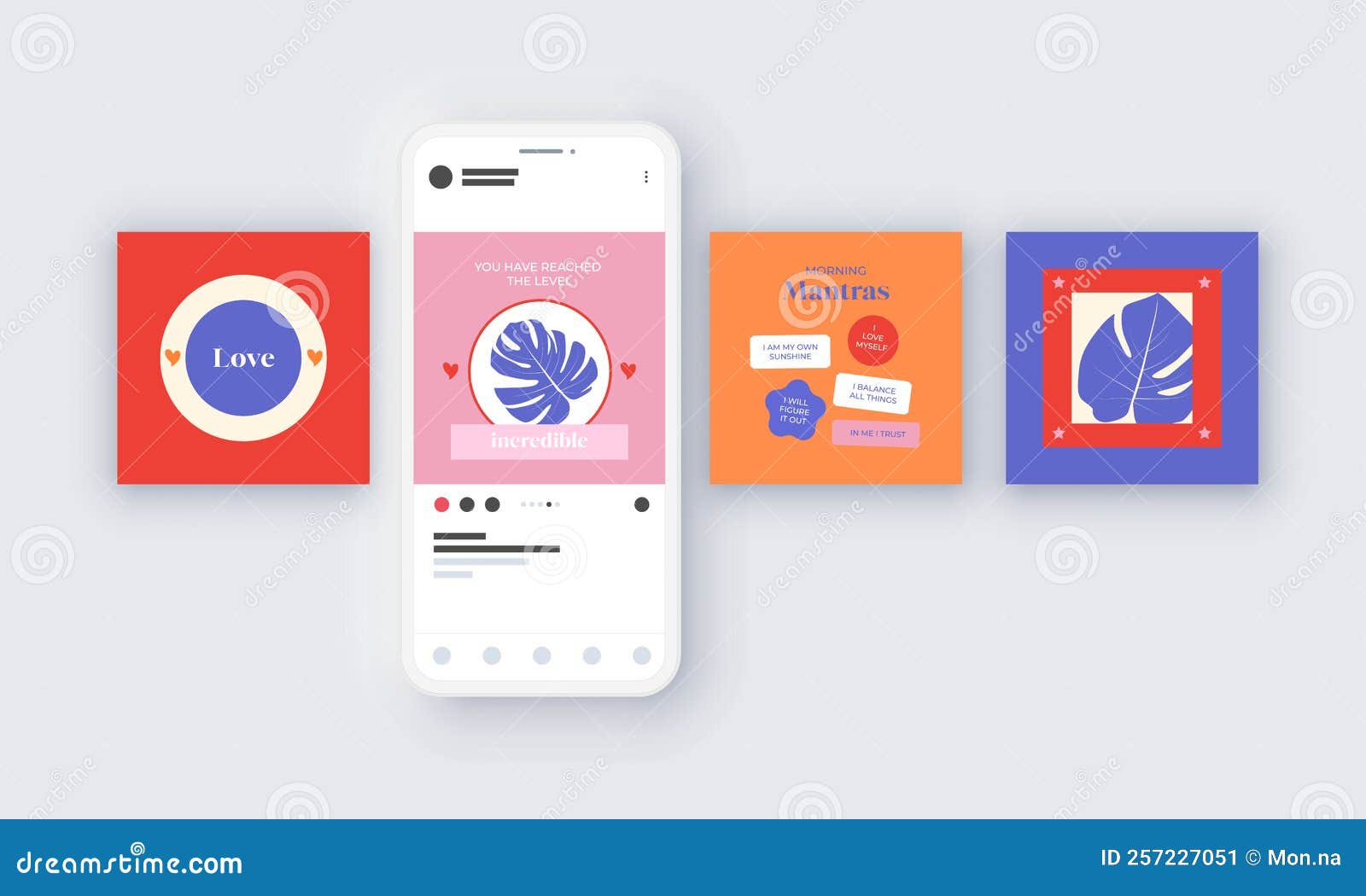 Social Media Template Mockup Presentation Stock Vector - Illustration ...