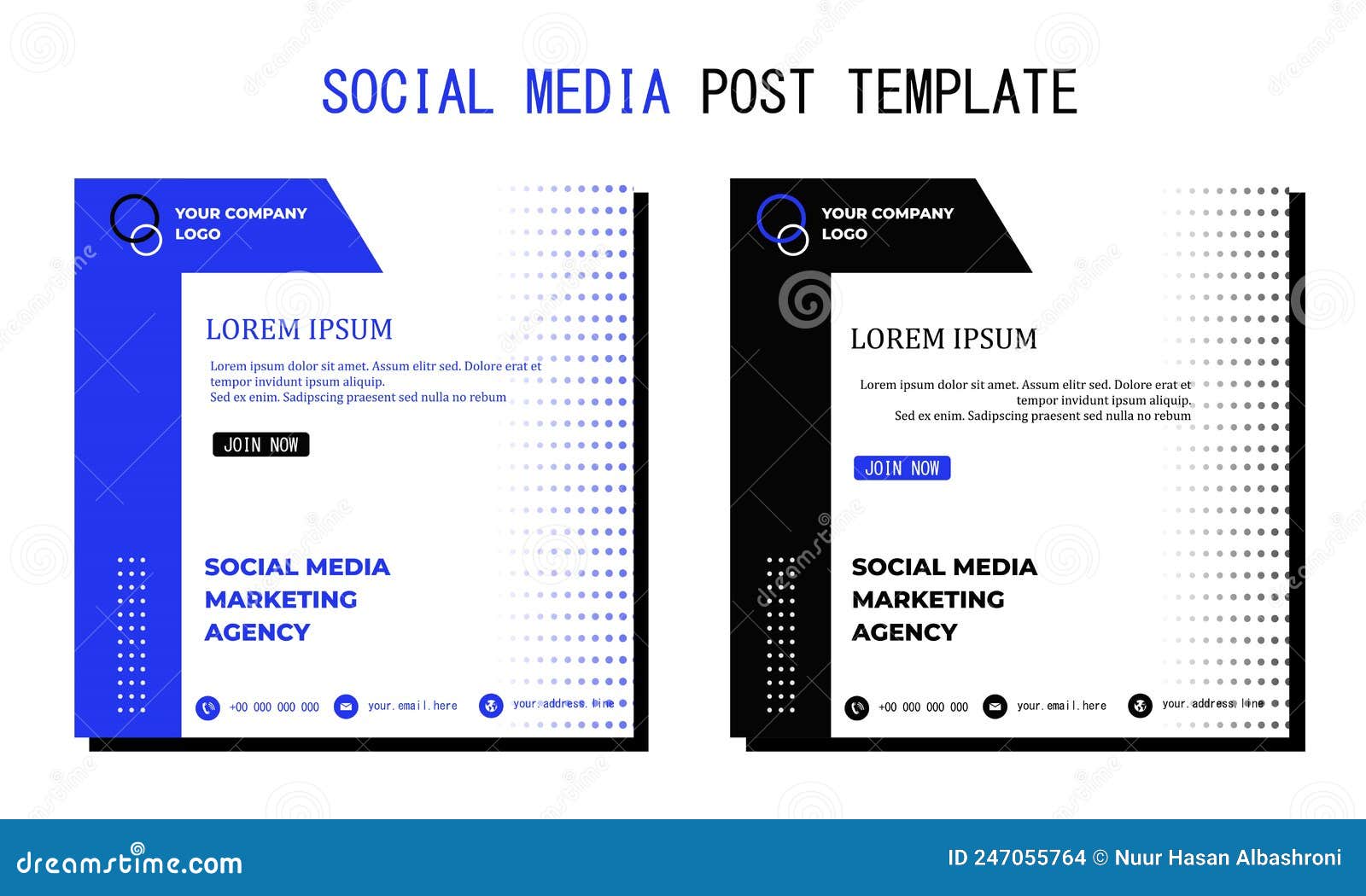 Social Media Template Vector Art, Illustration and Text. Simple and ...