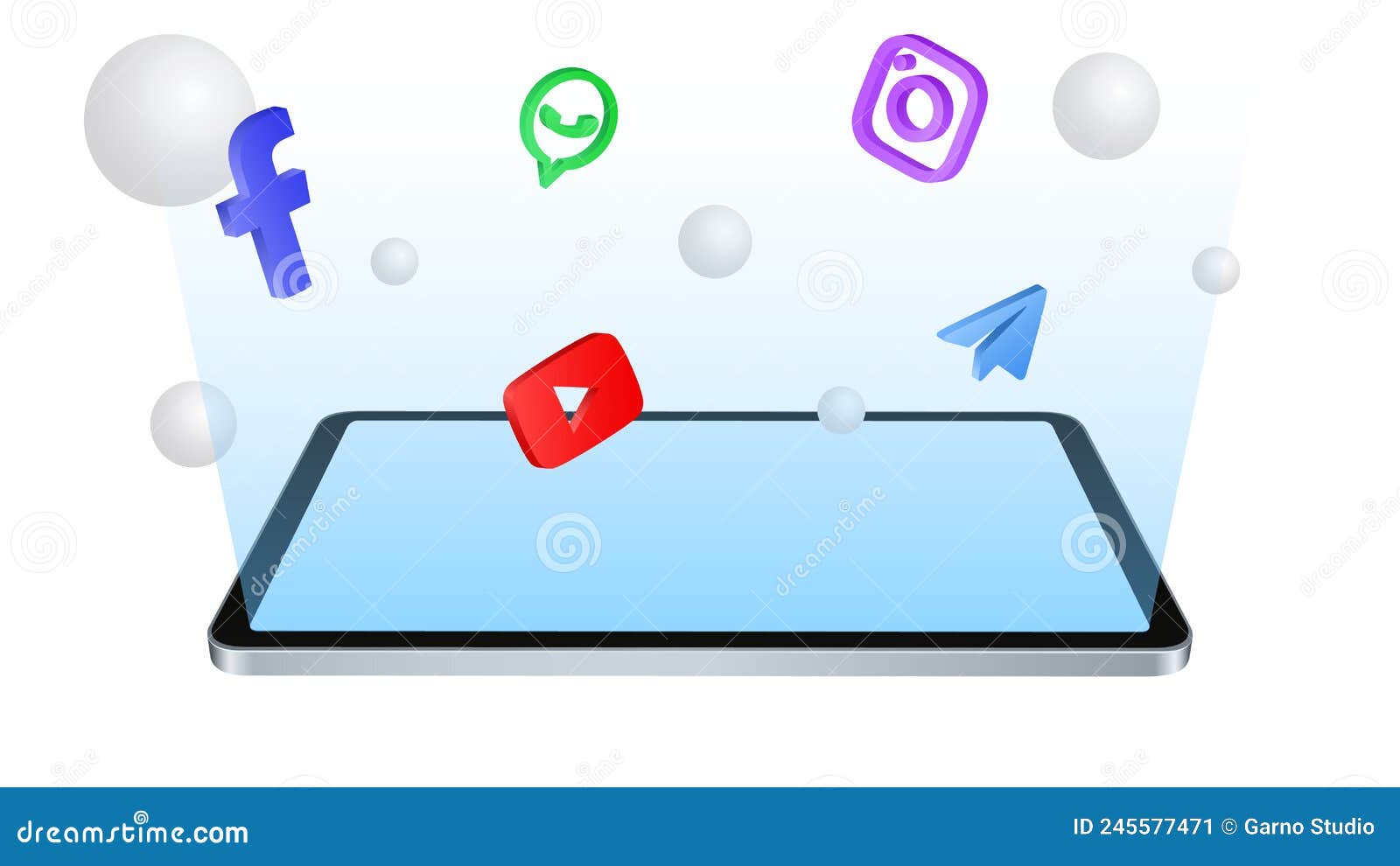 Social Media, Texting Apps. Tablet Mockup Stock Vector - Illustration ...