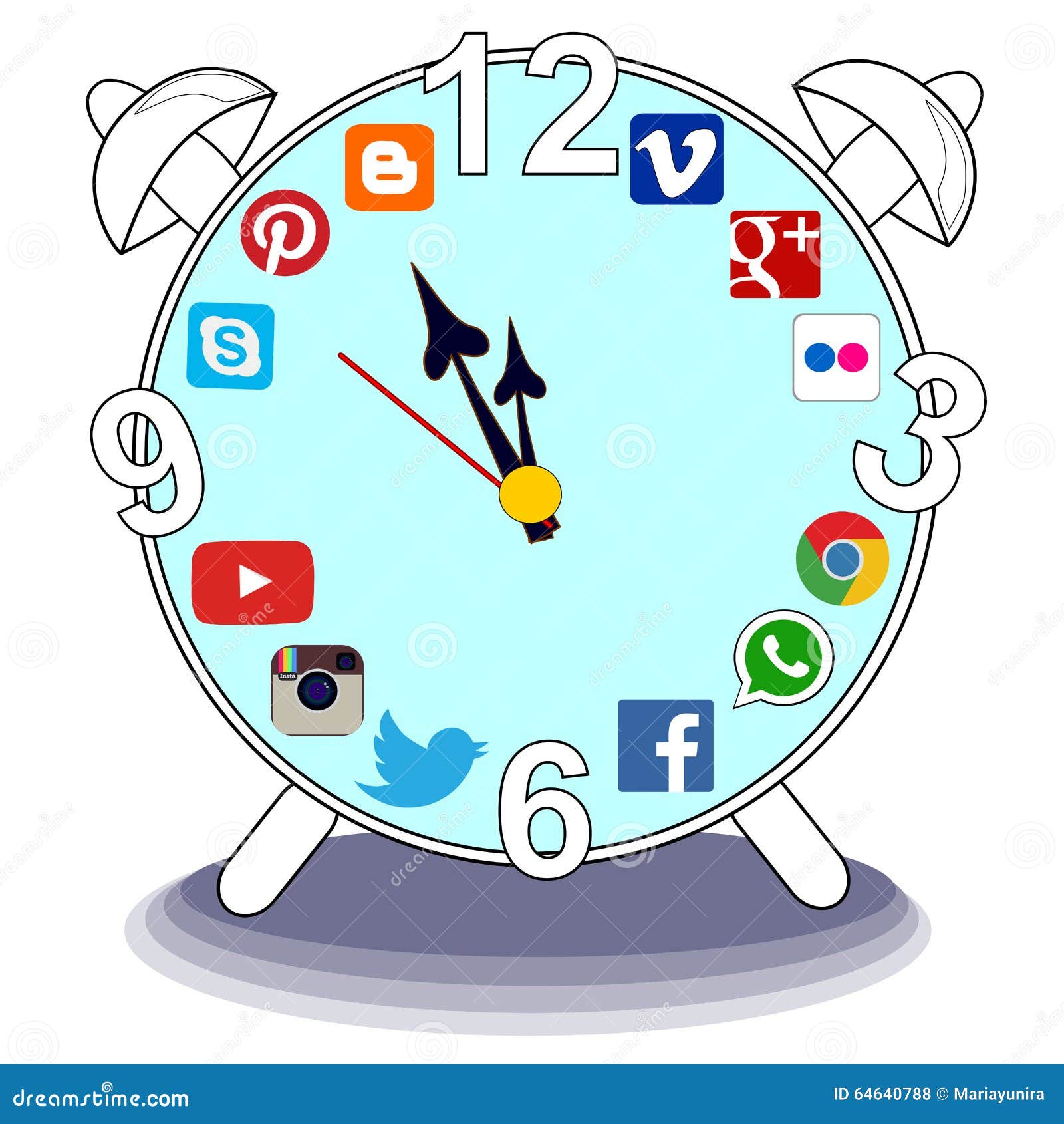 Time To Be Social Watch - Social Media Motivational Vector Illustration ...