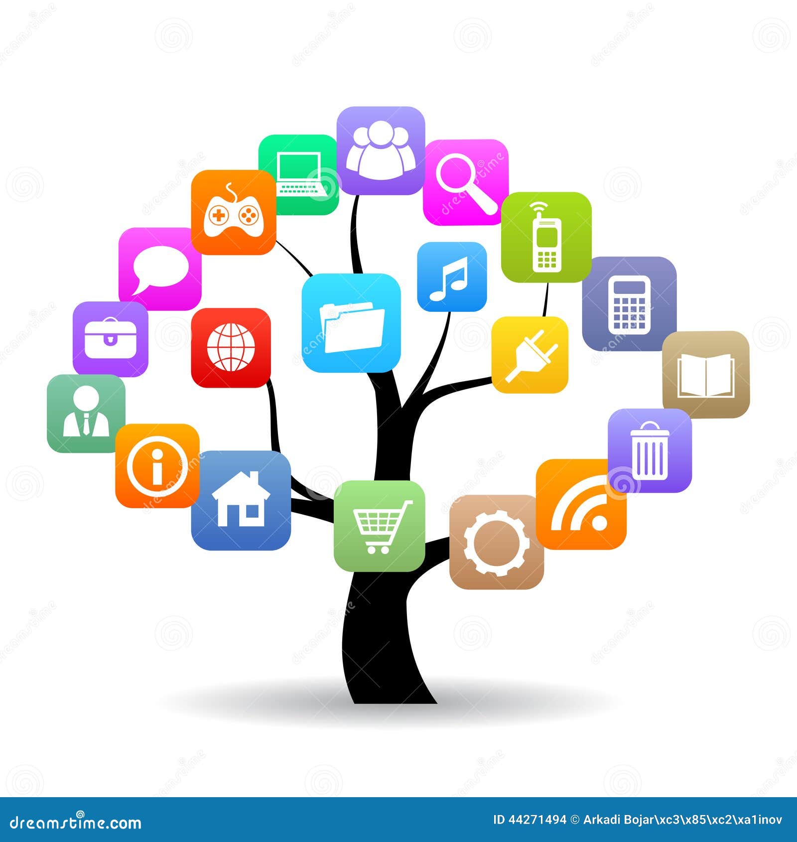 Social Media Tree Stock Vector - Image: 44271494