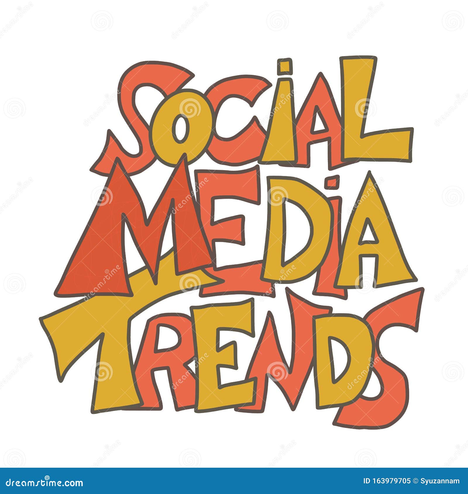 Social Media Trends Quote. Hand Drawn Message Stock Vector ...