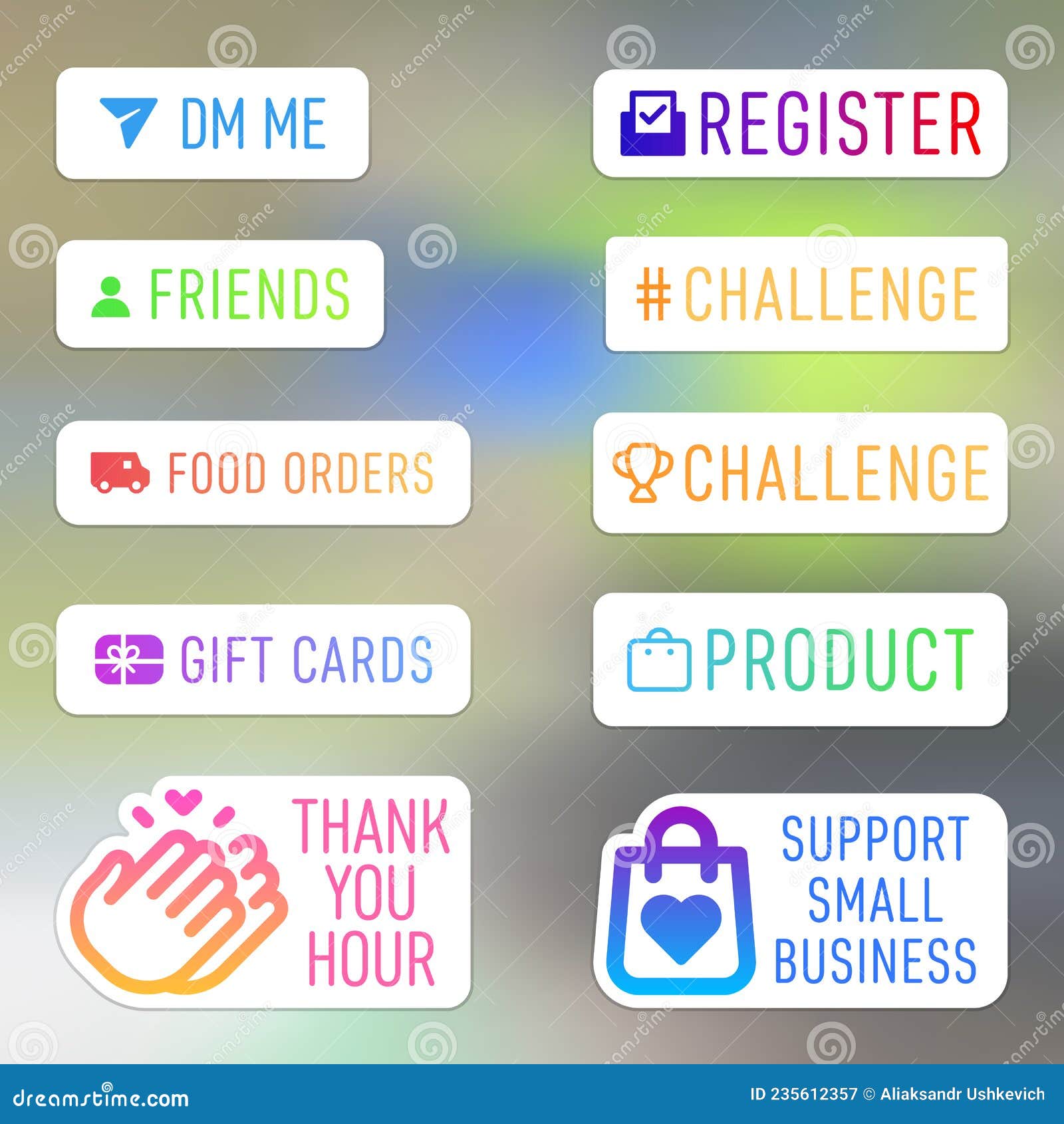 Social Media Stories Stickers Stock Vector - Illustration of product ...