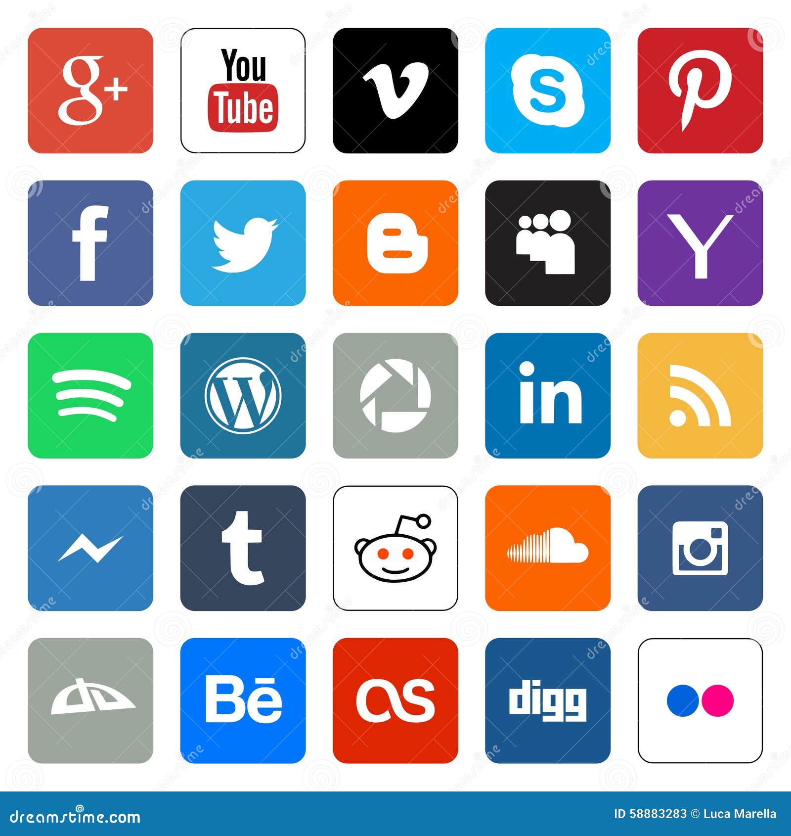 Social media web buttons editorial stock photo. Illustration of ...