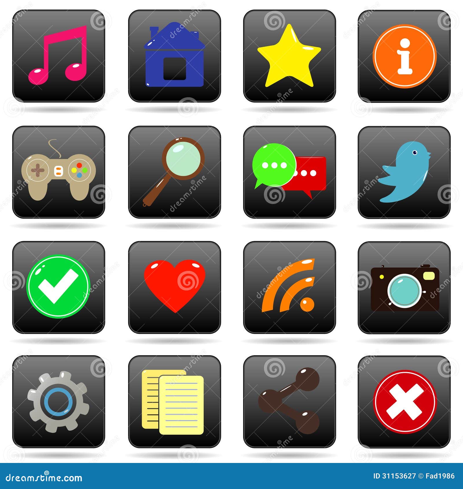 Social Media Web Buttons for Website Stock Vector - Illustration of ...