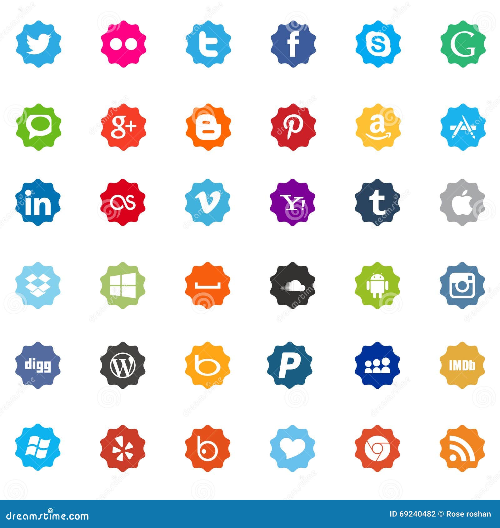 Social Media and Web Icons Flat Editorial Photography - Illustration of ...