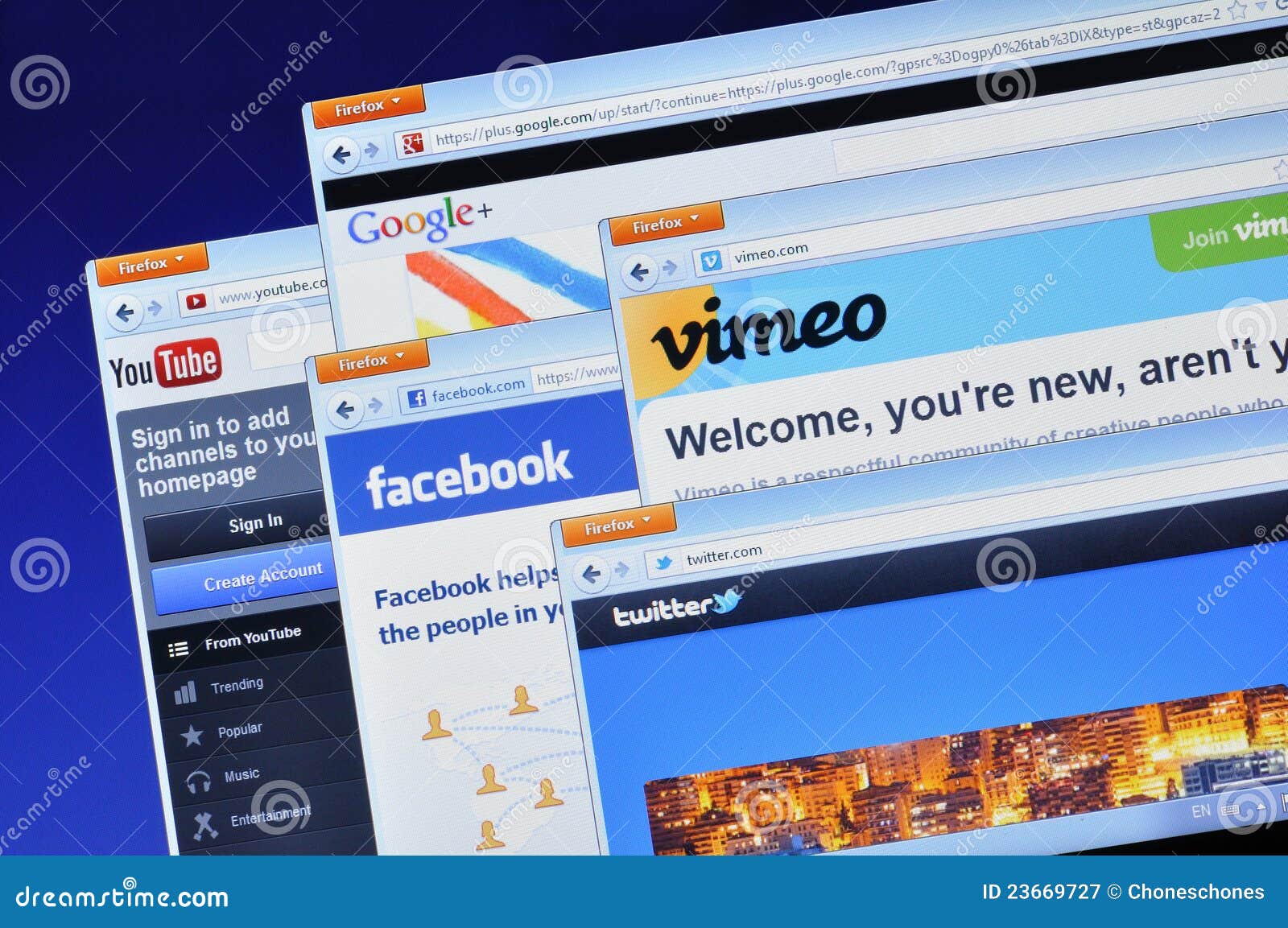 Social media web sites editorial photography. Image of global - 23669727