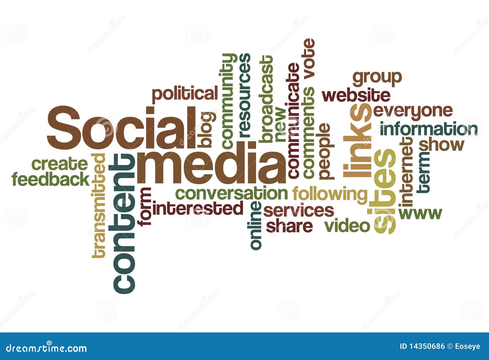 Social media - Word Cloud stock illustration. Illustration of pages ...
