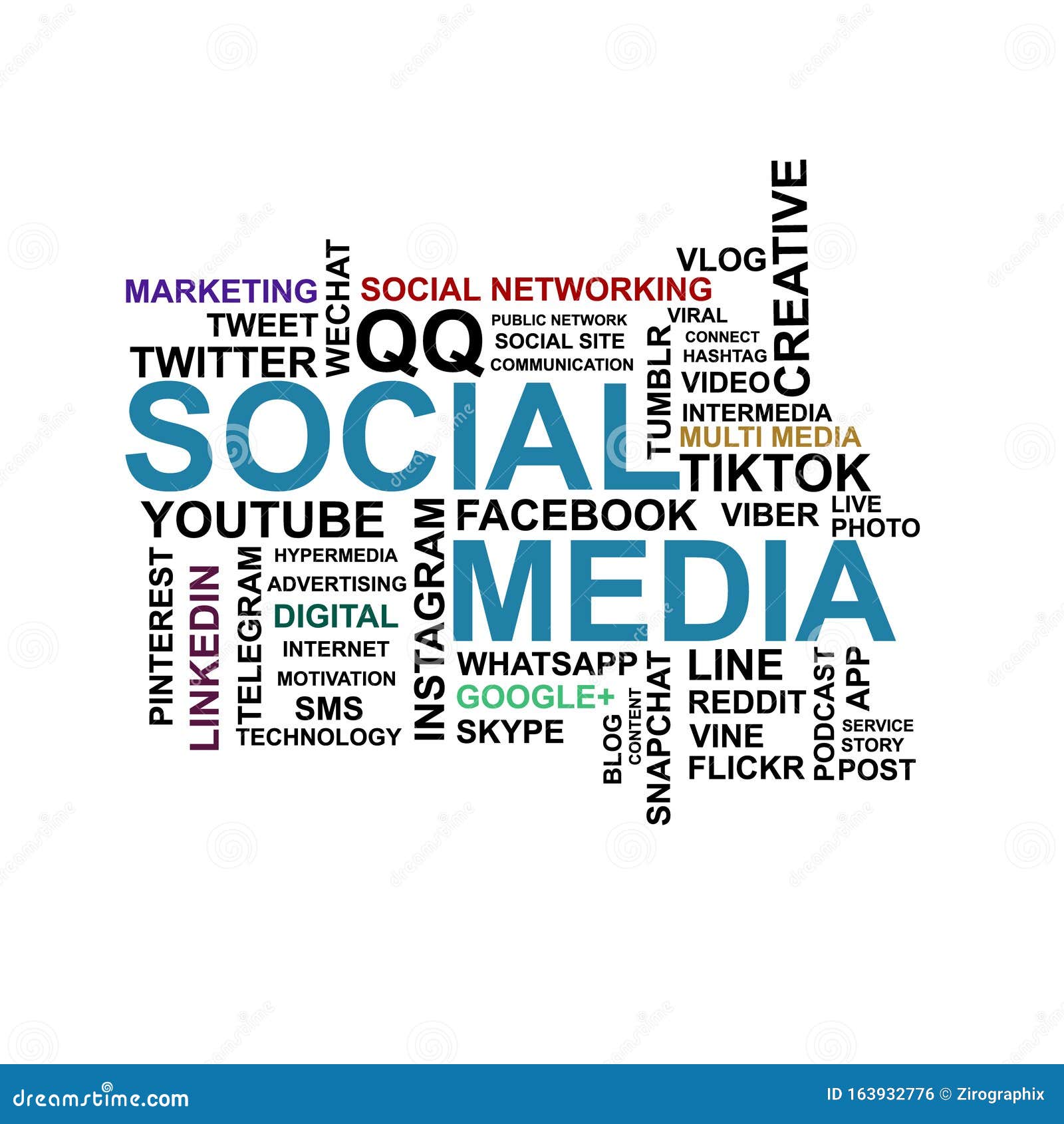 Social Media Word Cloud Vector Art Design Stock Illustration ...