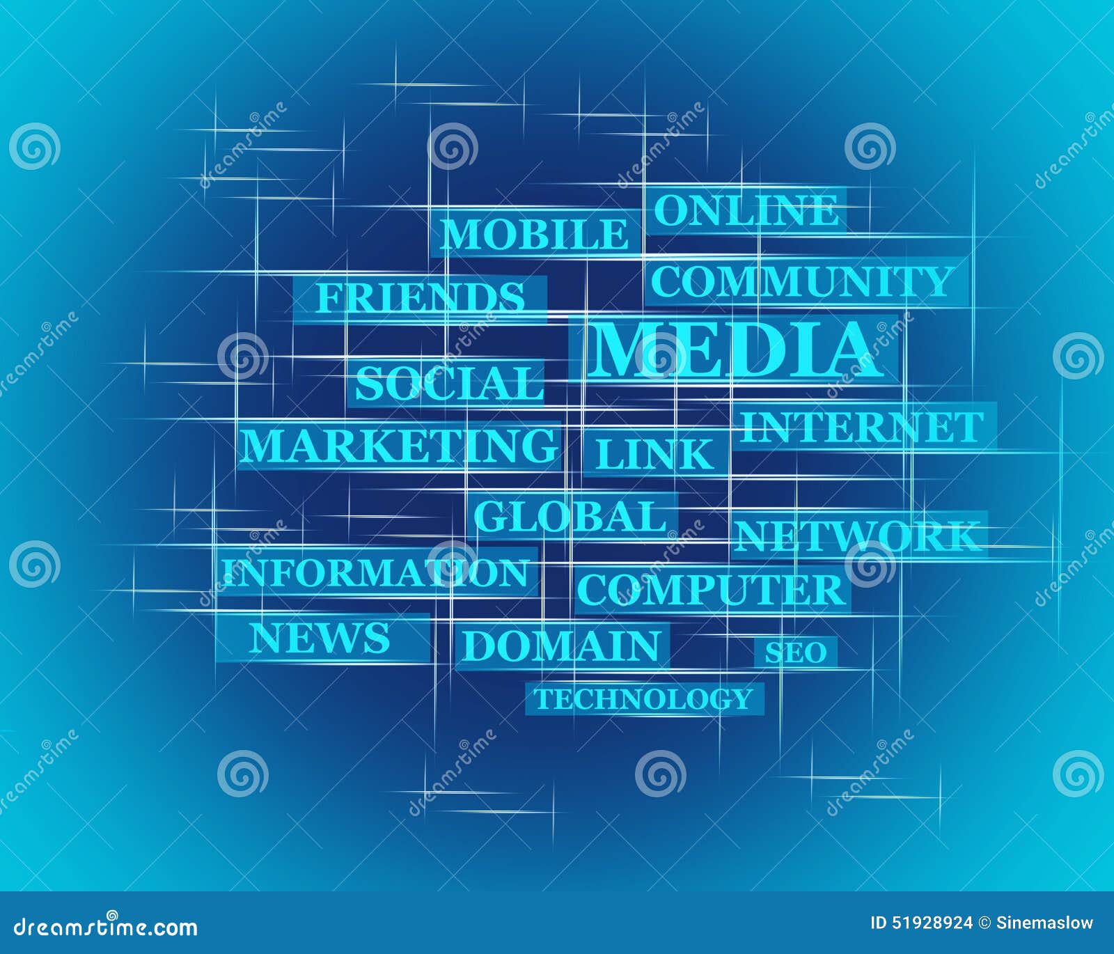 Social Media word concept stock illustration. Illustration of friends ...
