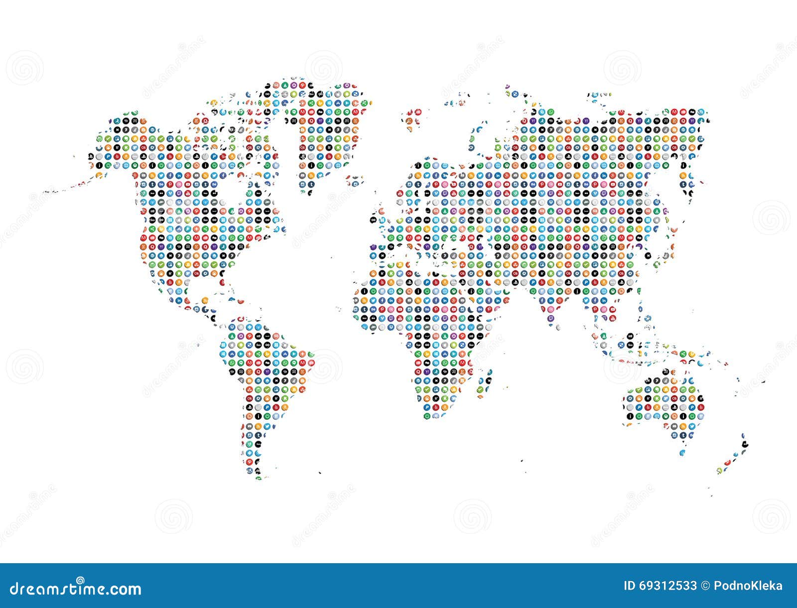 Social Media World Map Background Editorial Stock Photo - Illustration ...