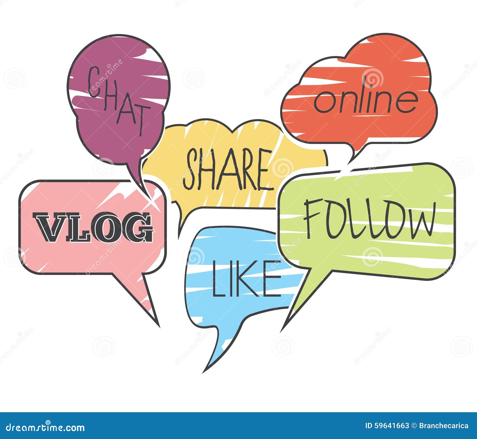 Social Message Cloud Speech Stock Illustration - Illustration of ...