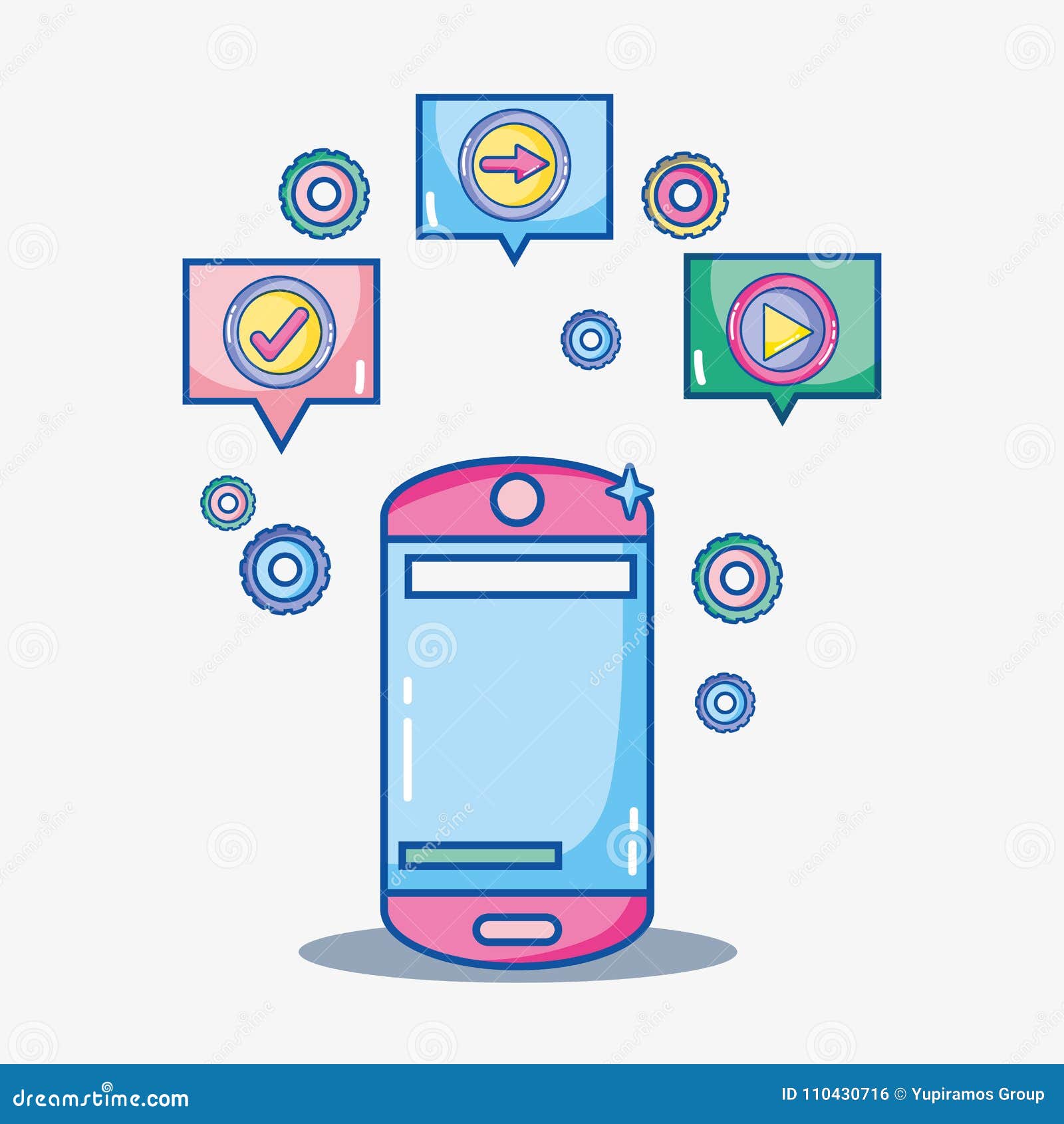Social Mobile App Digital Connected Stock Vector - Illustration of ...