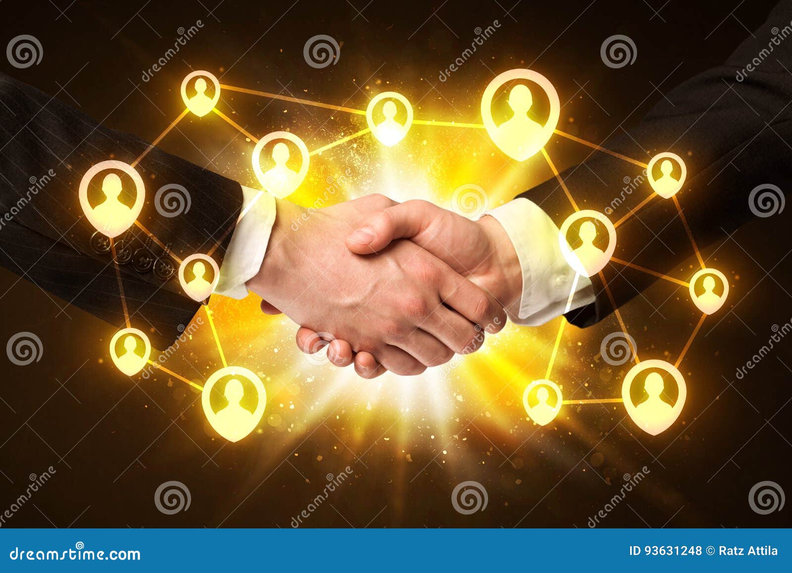 Social Netwok Connection Handshake Stock Photo - Image of modern ...