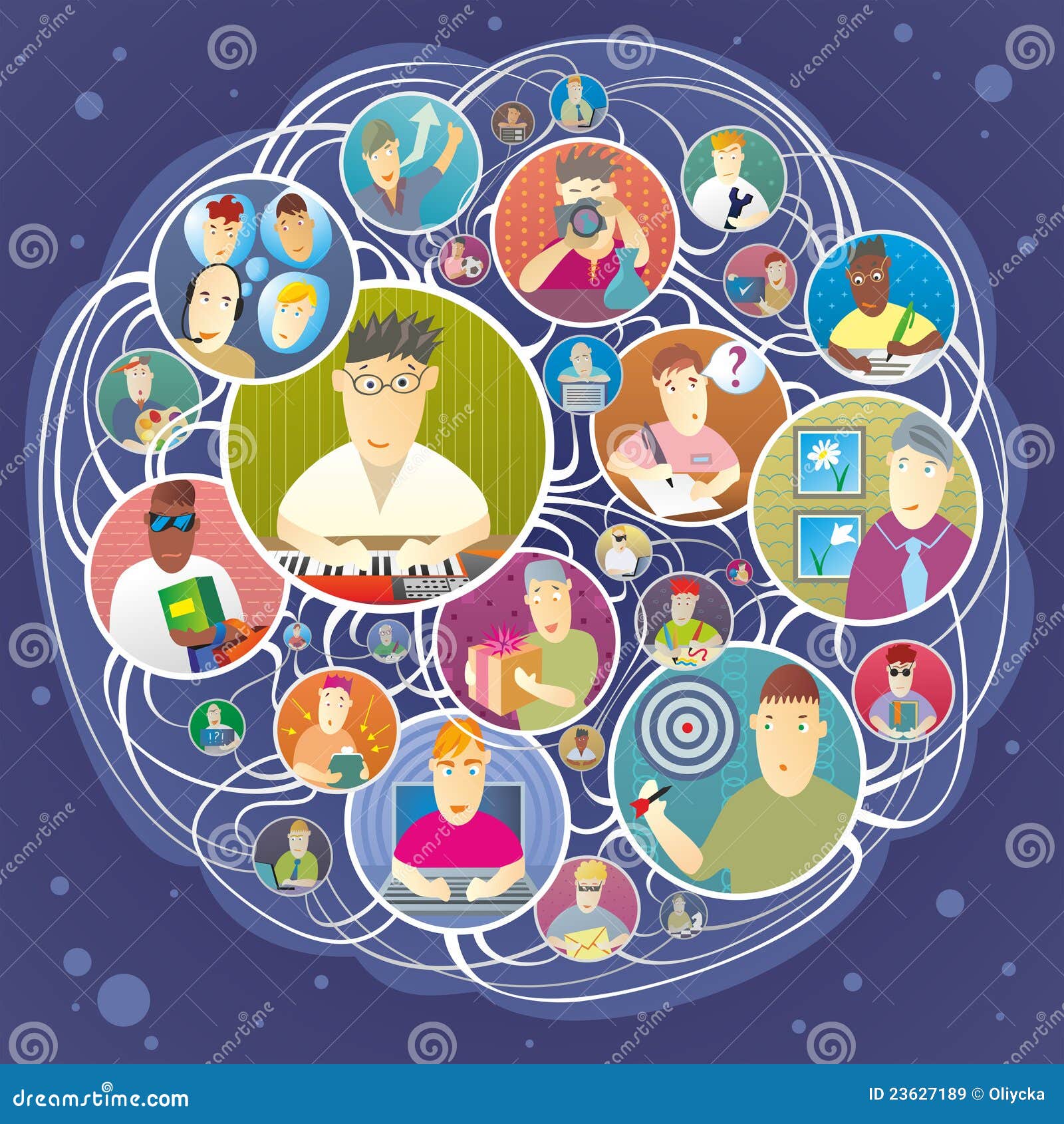Social network stock vector. Illustration of characters - 23627189