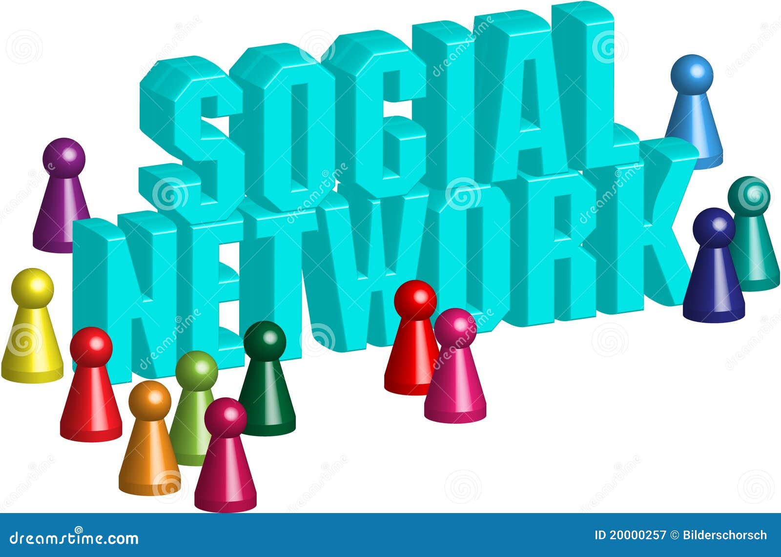 Social network 3d stock illustration. Illustration of network - 20000257