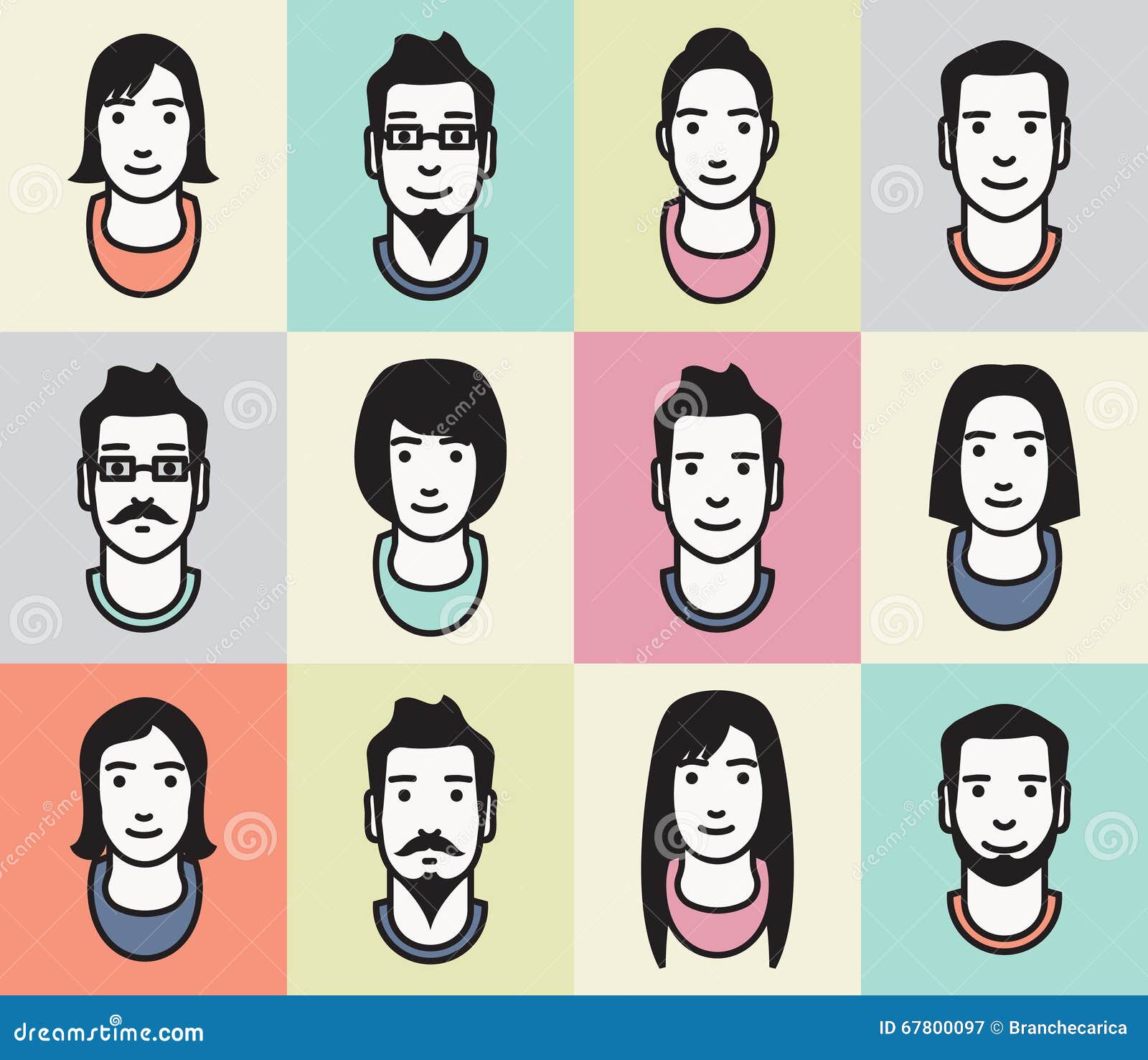 Social network avatar set stock vector. Illustration of abstract - 67800097