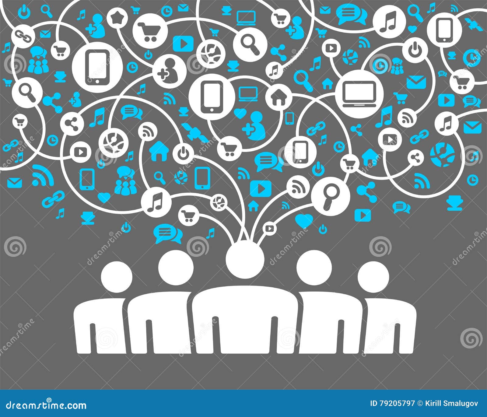 Social Network Background of the Icons Vector Stock Vector ...