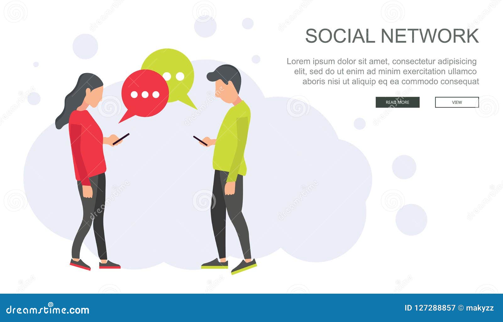 Social Network and Chatting Vector. Global Communication, E Mailing ...