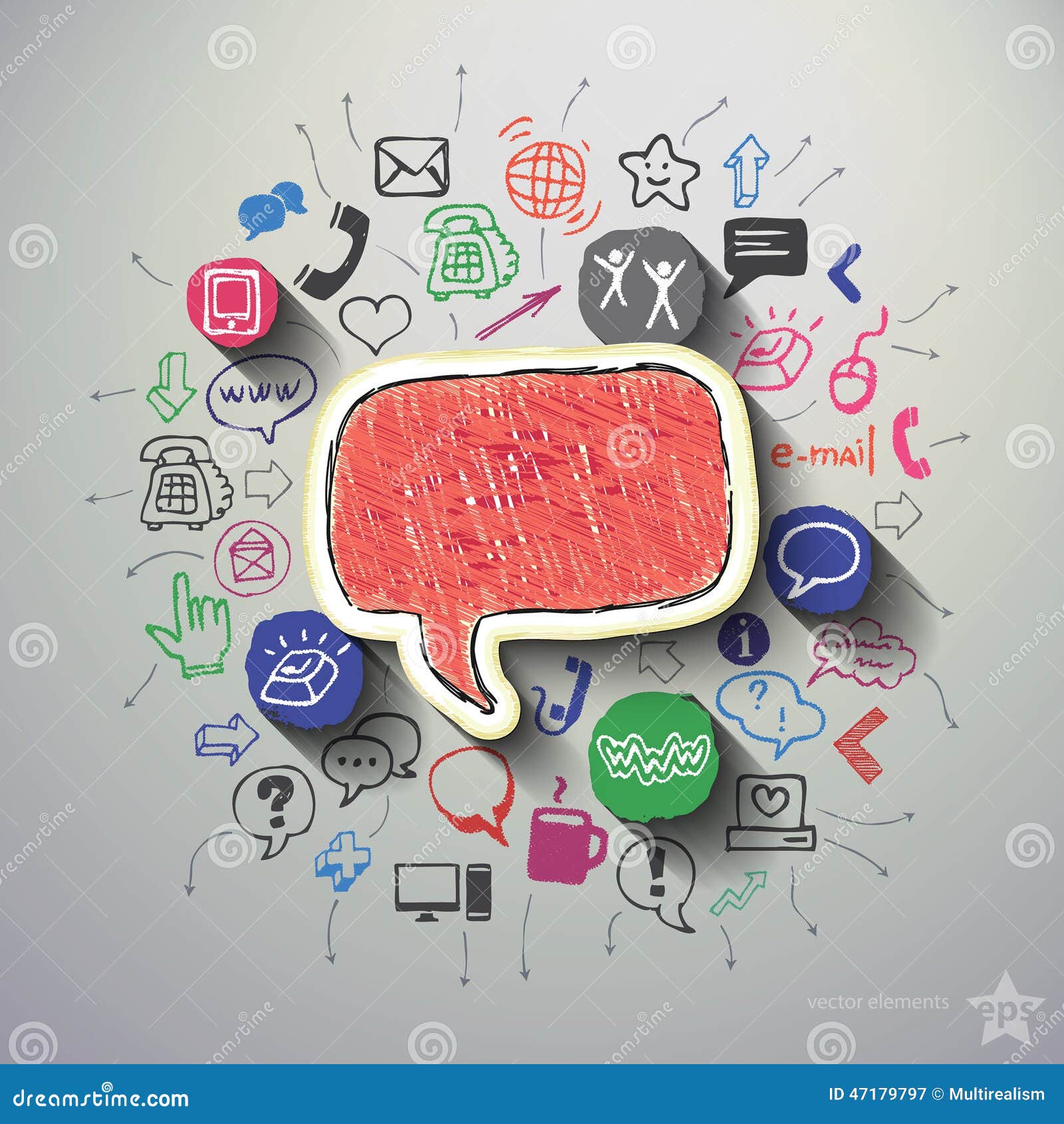 Social Network Collage with Icons Background Stock Vector ...