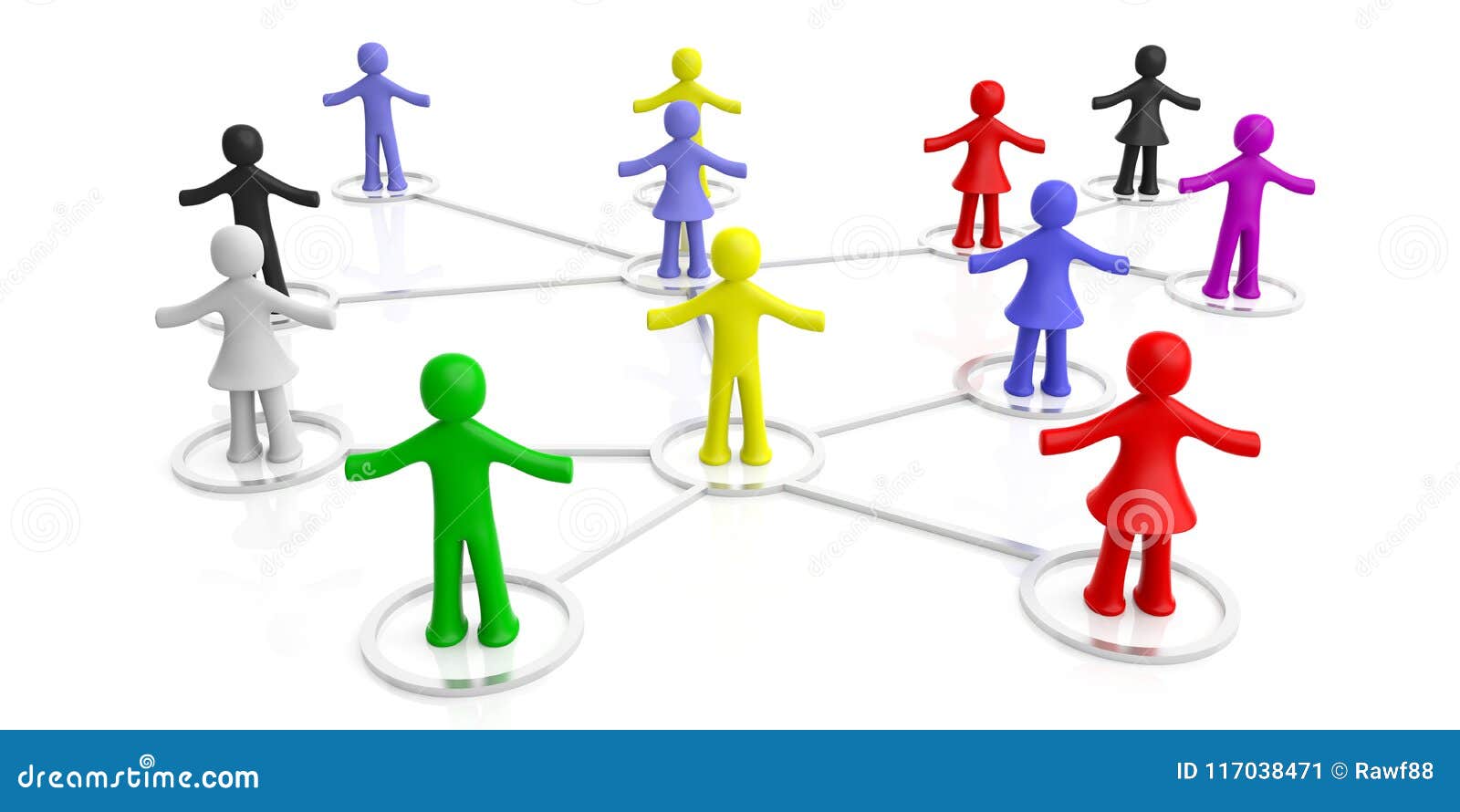 Social Network. Colorful Human Figures Isolated on White Background. 3d ... Social Network. Colorful Human Figures Isolated on White Background. 3d ...