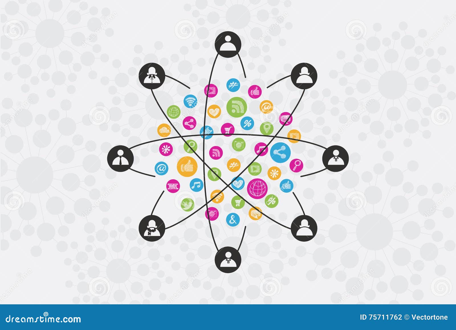 Social Network and Communication Concept. Stock Vector - Illustration ...