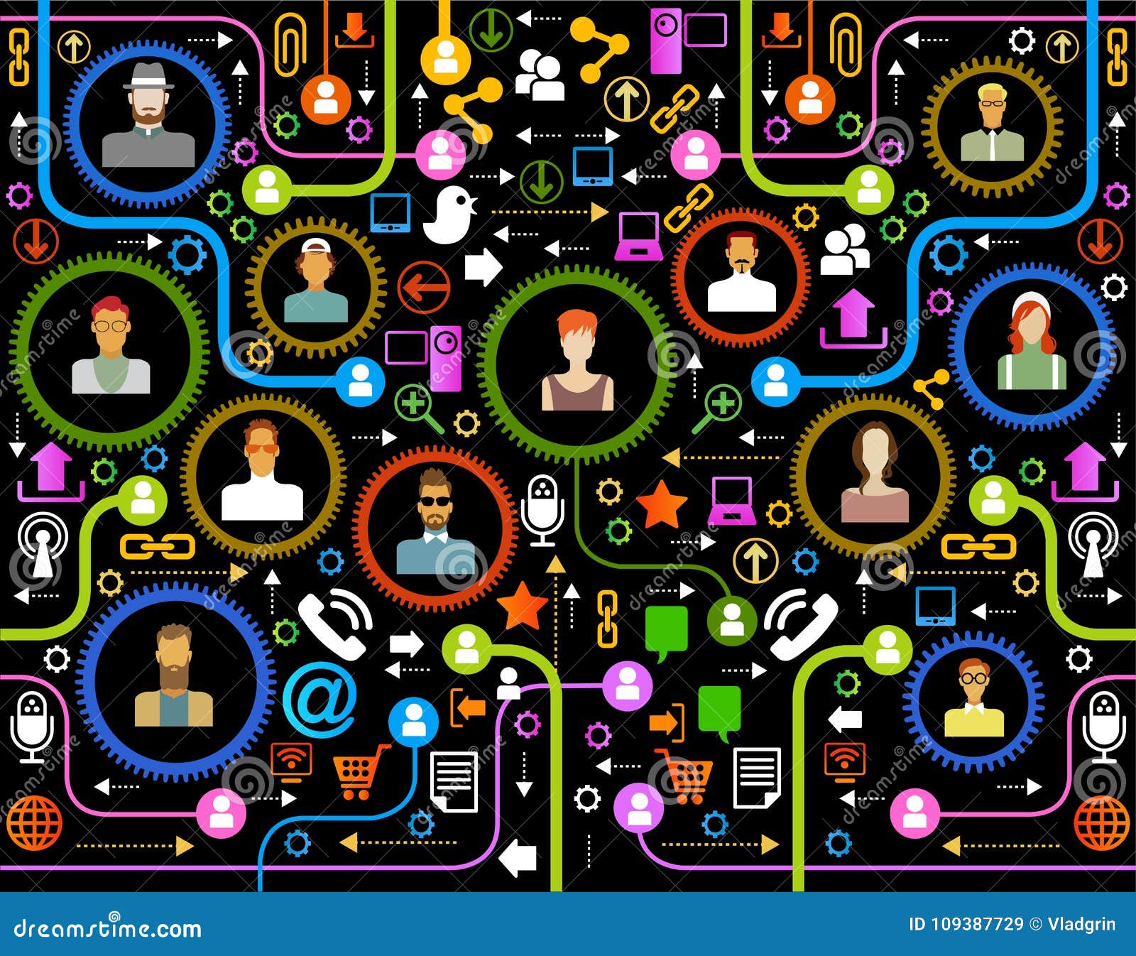 Social Network Communication in the Global Computer Networks Stock ...