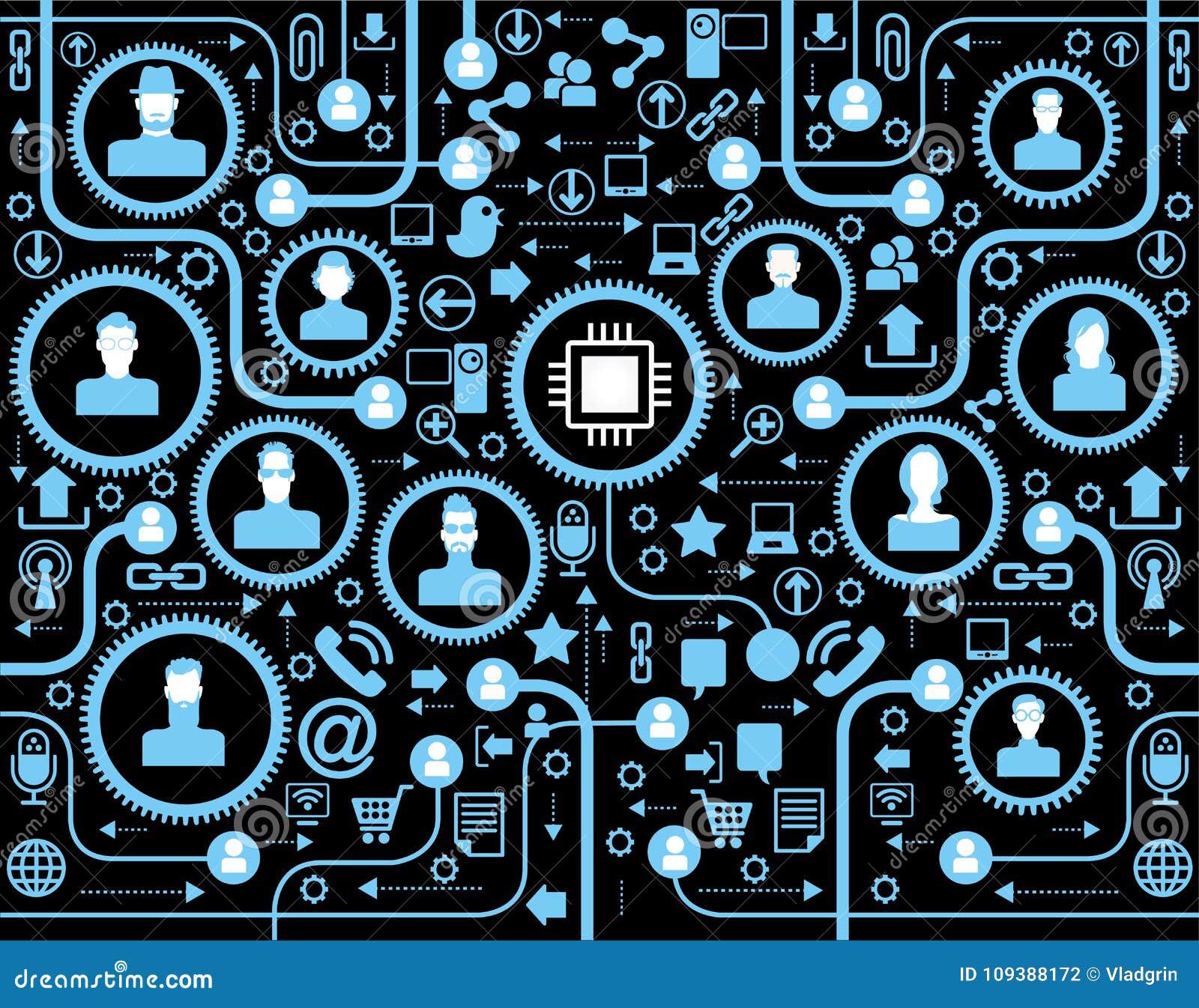 Social Network Communication in the Global Computer Networks Stock ...