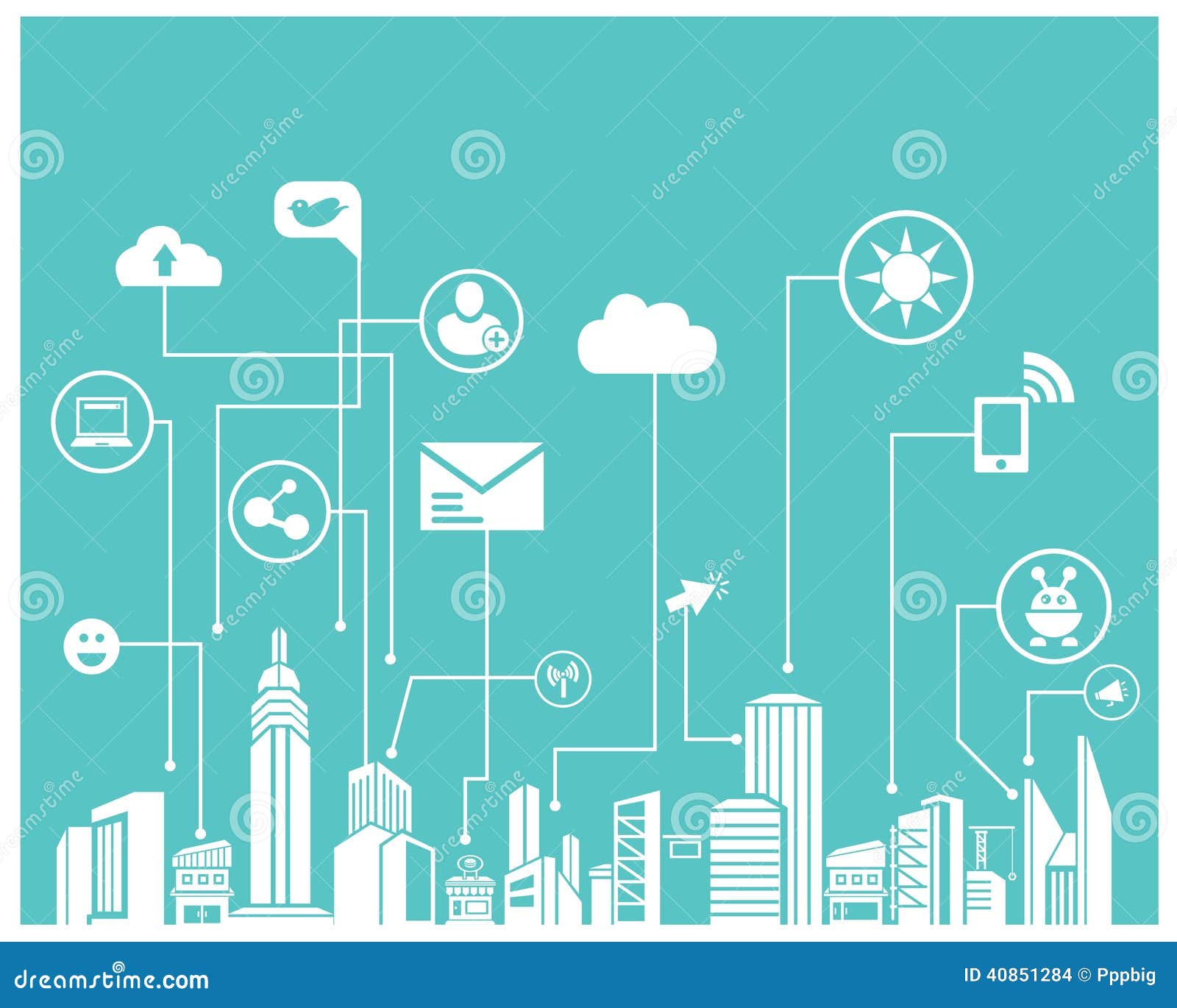 Social Network Community Info Graphic Stock Illustration - Illustration ...
