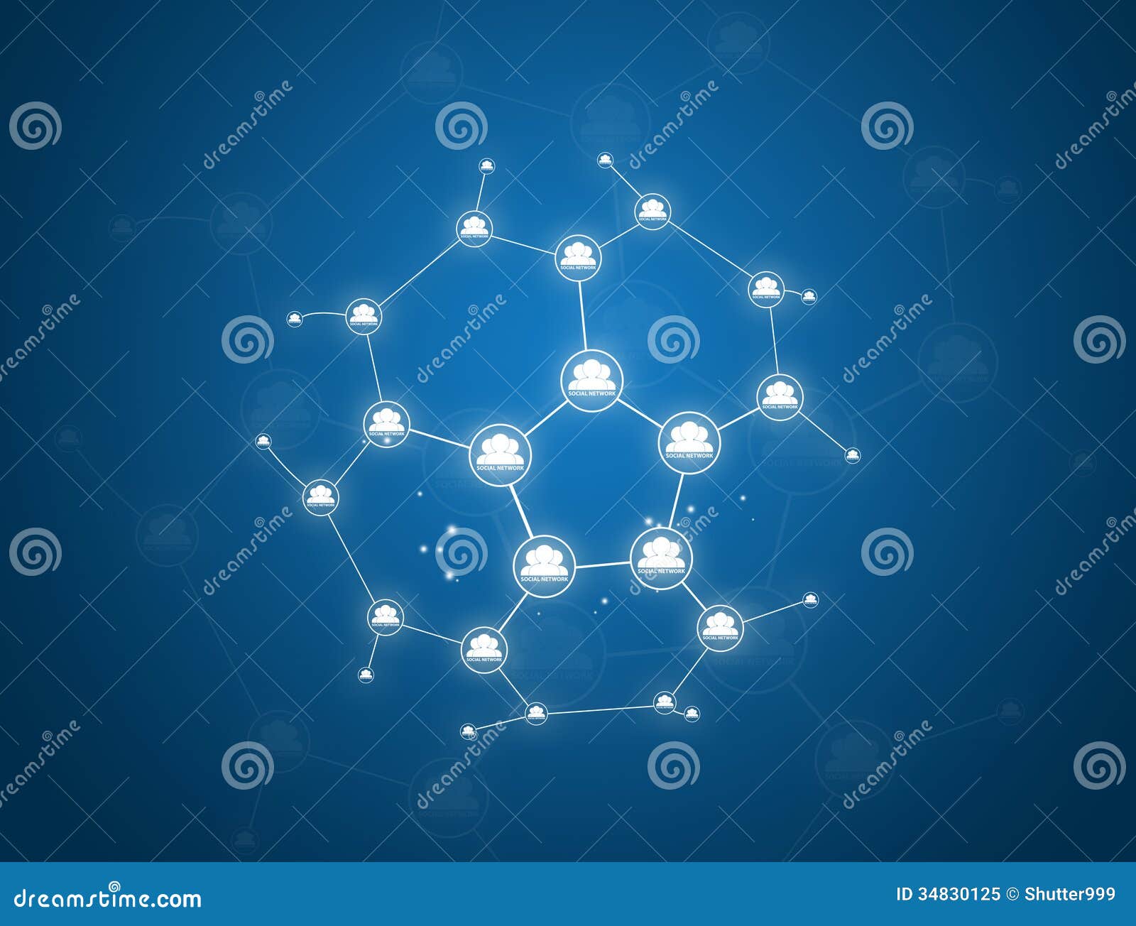 Social network Community stock illustration. Illustration of lines ...