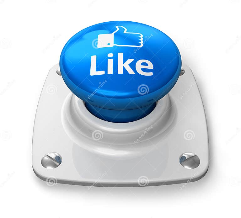 Social Network Concept: Blue Like Button Editorial Image - Illustration ...