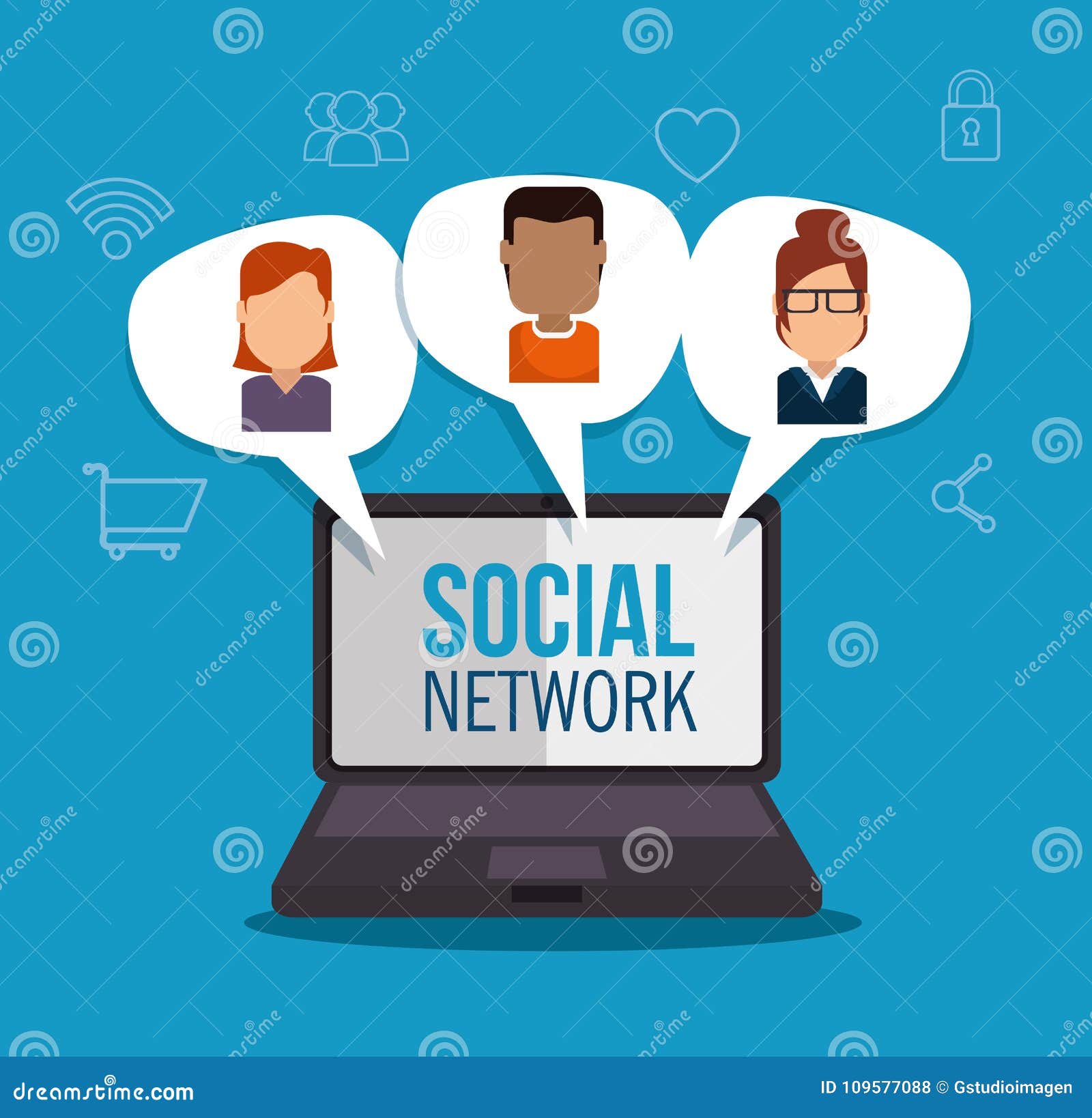 Social Network Concept Communication Device Stock Vector - Illustration ...