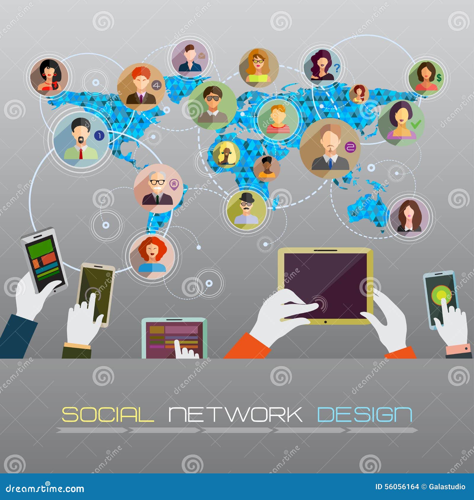 Social network concept. stock illustration. Illustration of background ...