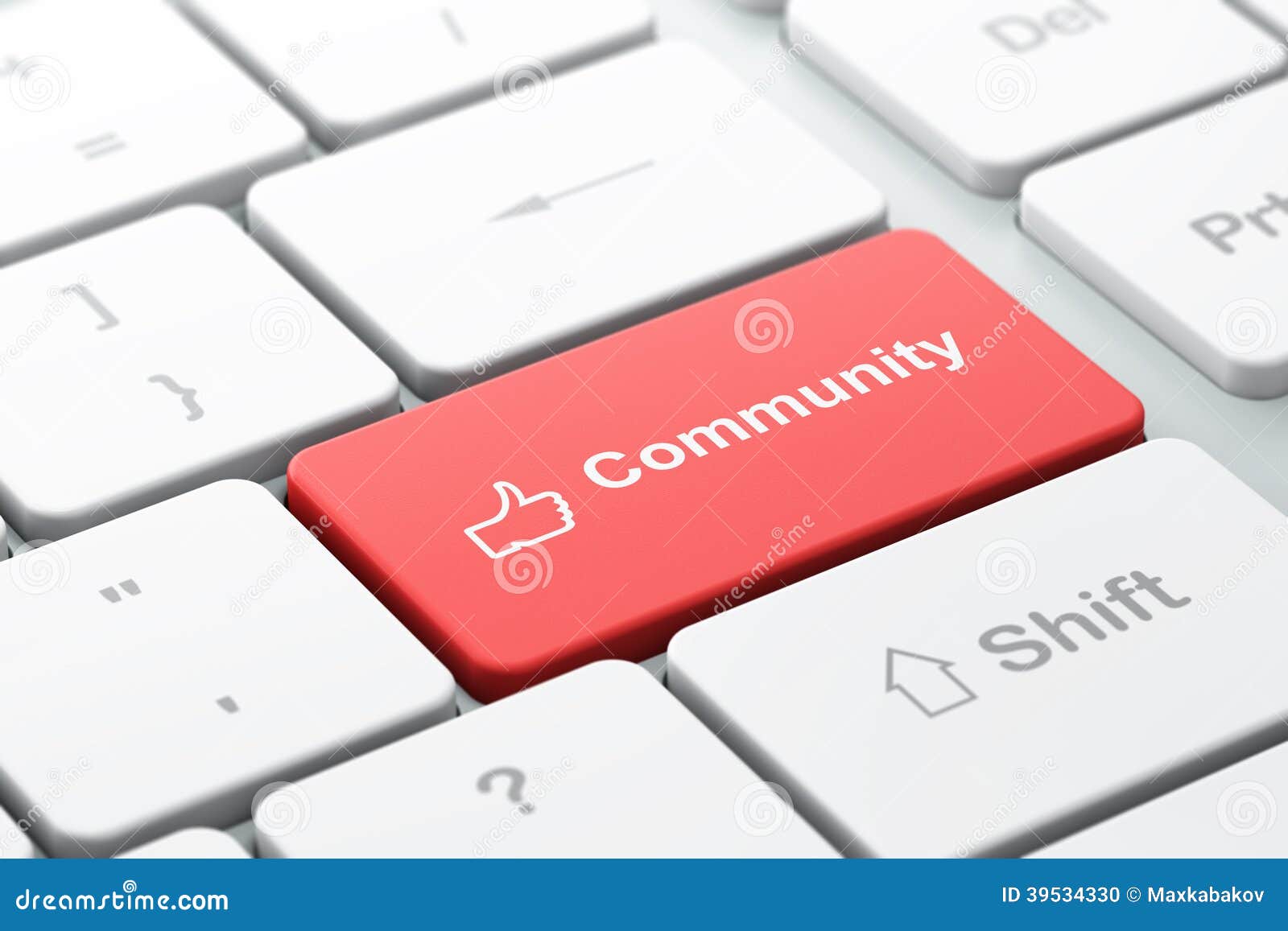 Social Network Concept: Like and Community on Computer Keyboard Stock ...