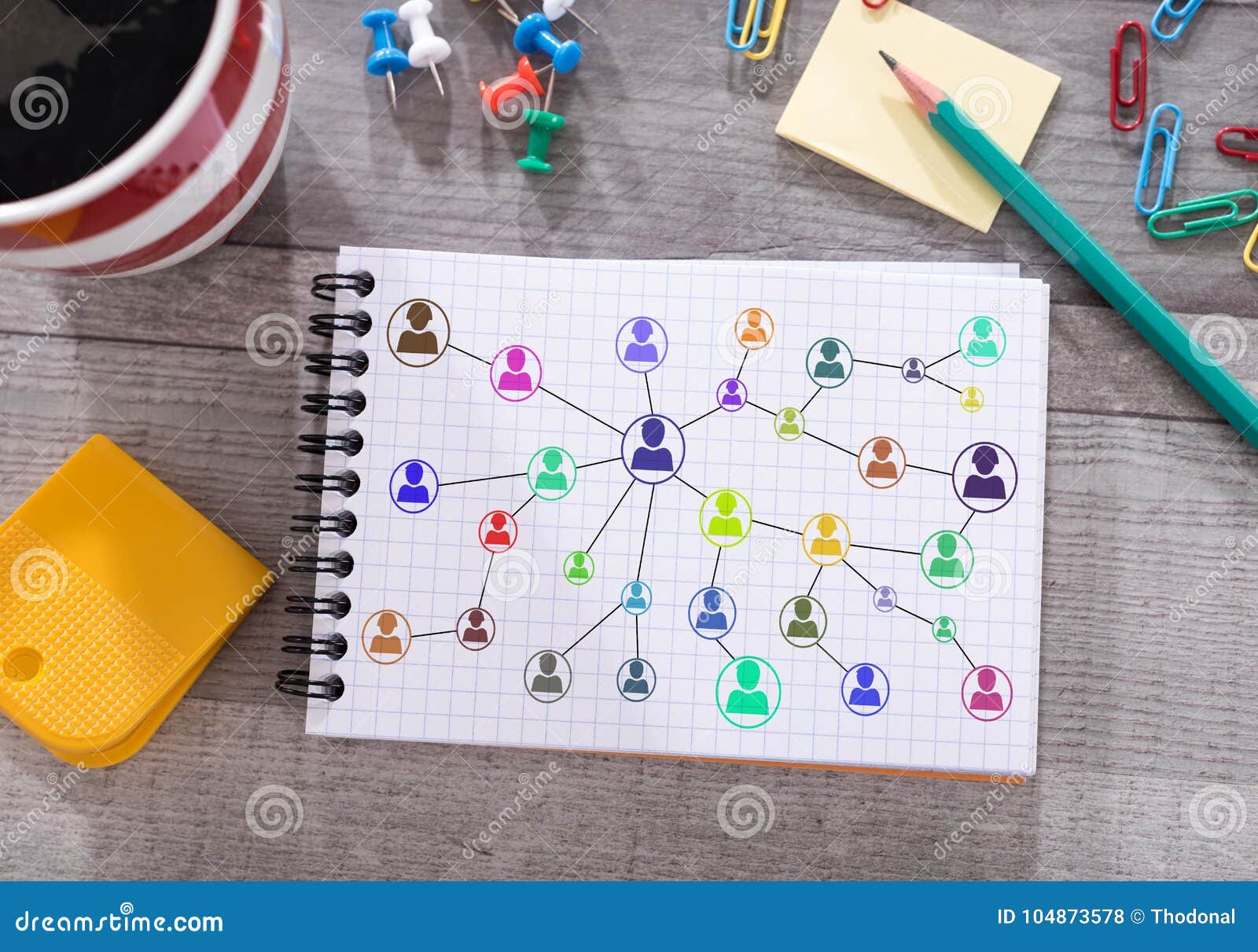 Social Network Concept on a Notepad Stock Photo - Image of media ...