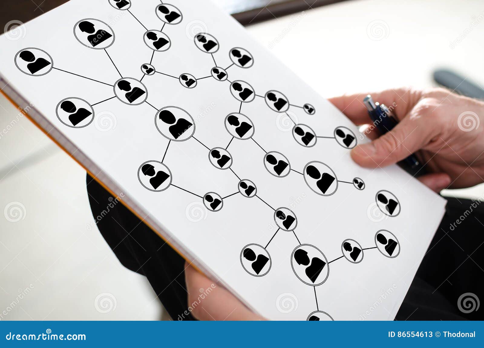 Social Network Concept on a Paper Stock Image - Image of team, network ...