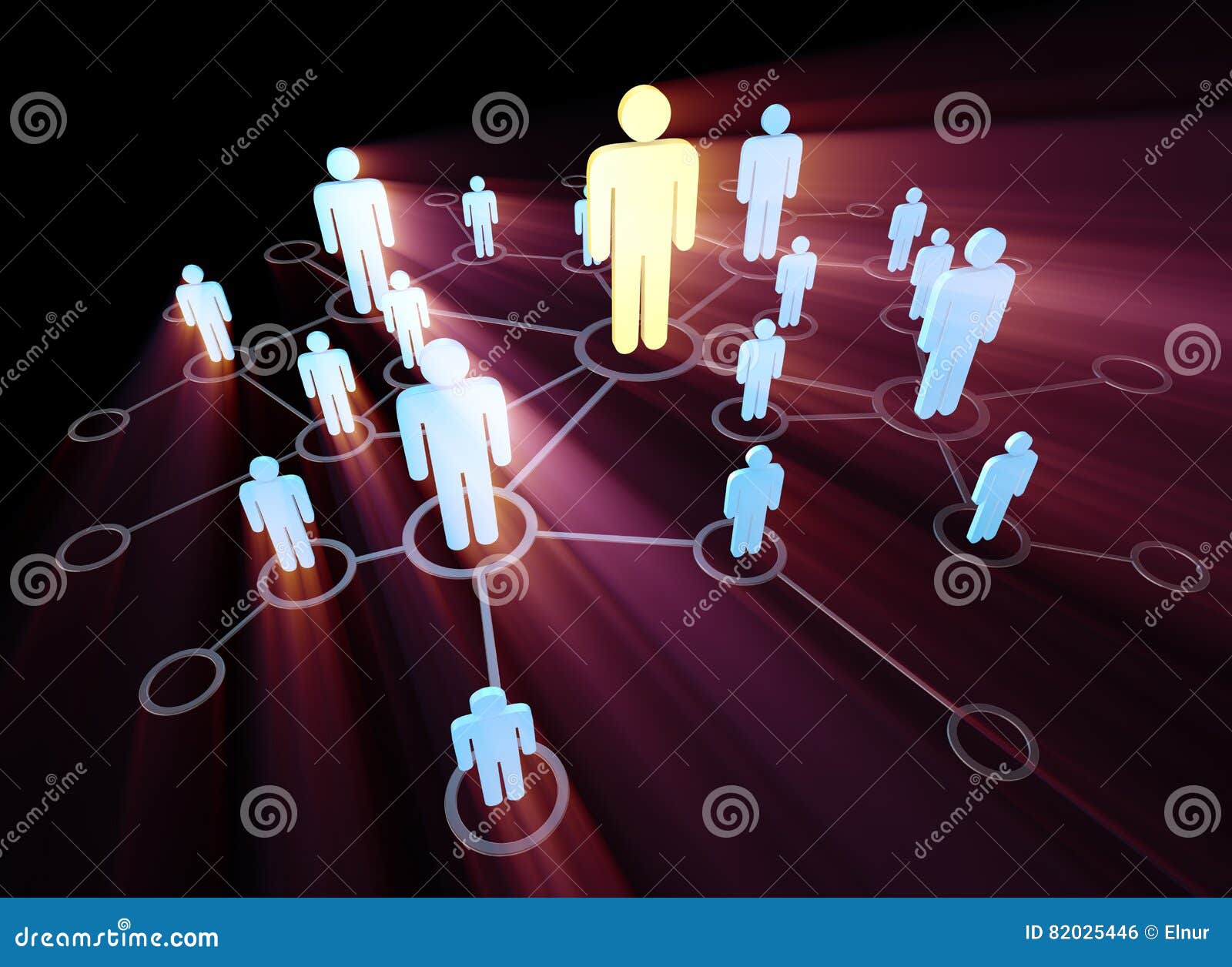 The Social Network Concept with Pictorial People Stock Illustration ...