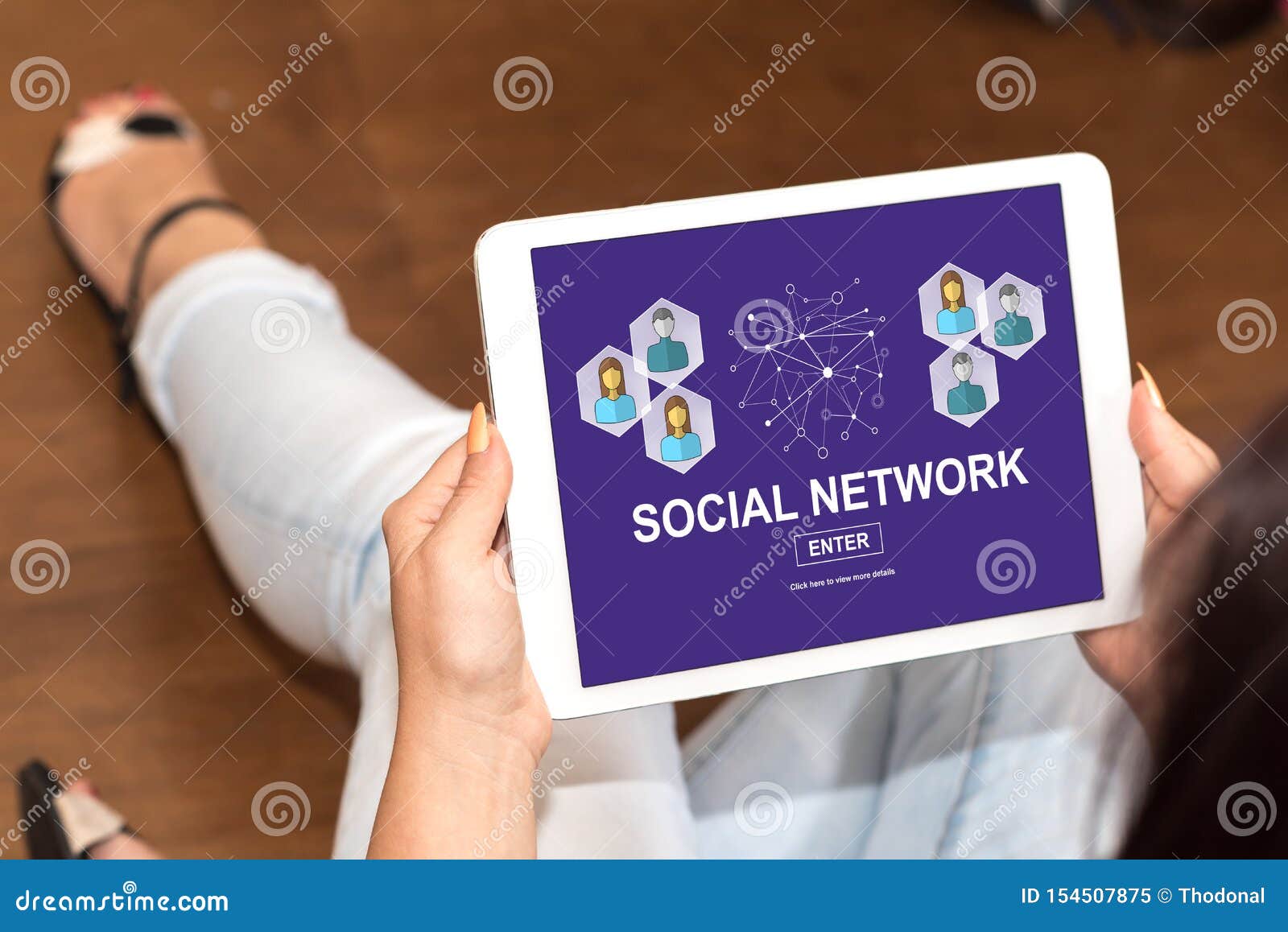 Social Network Concept on a Tablet Stock Image - Image of technology ...