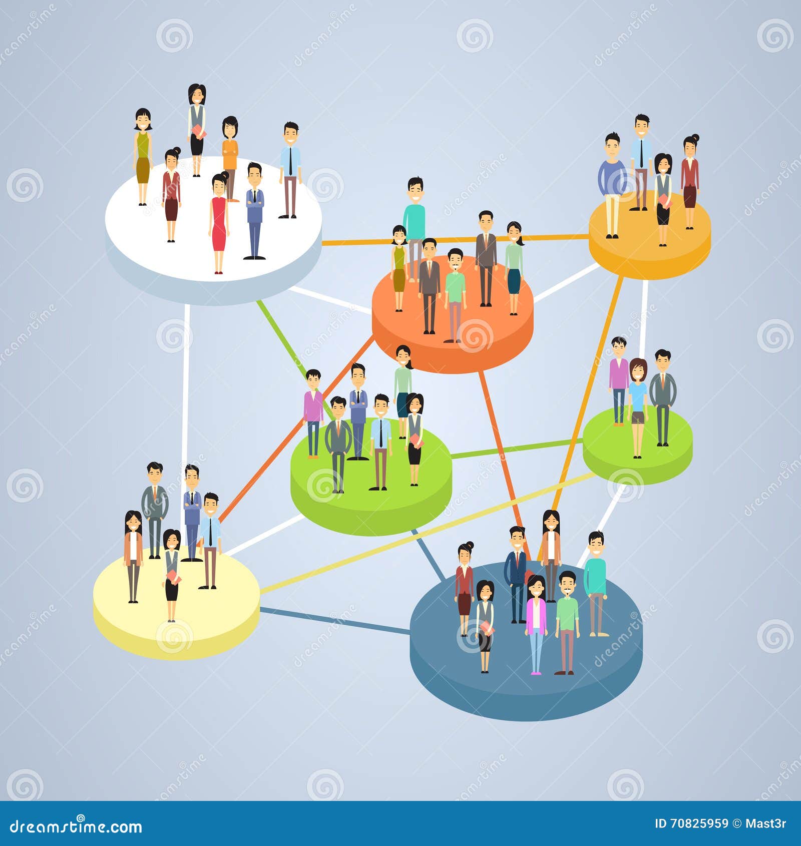 Social Network Connection Communication People Group Stock Vector ...