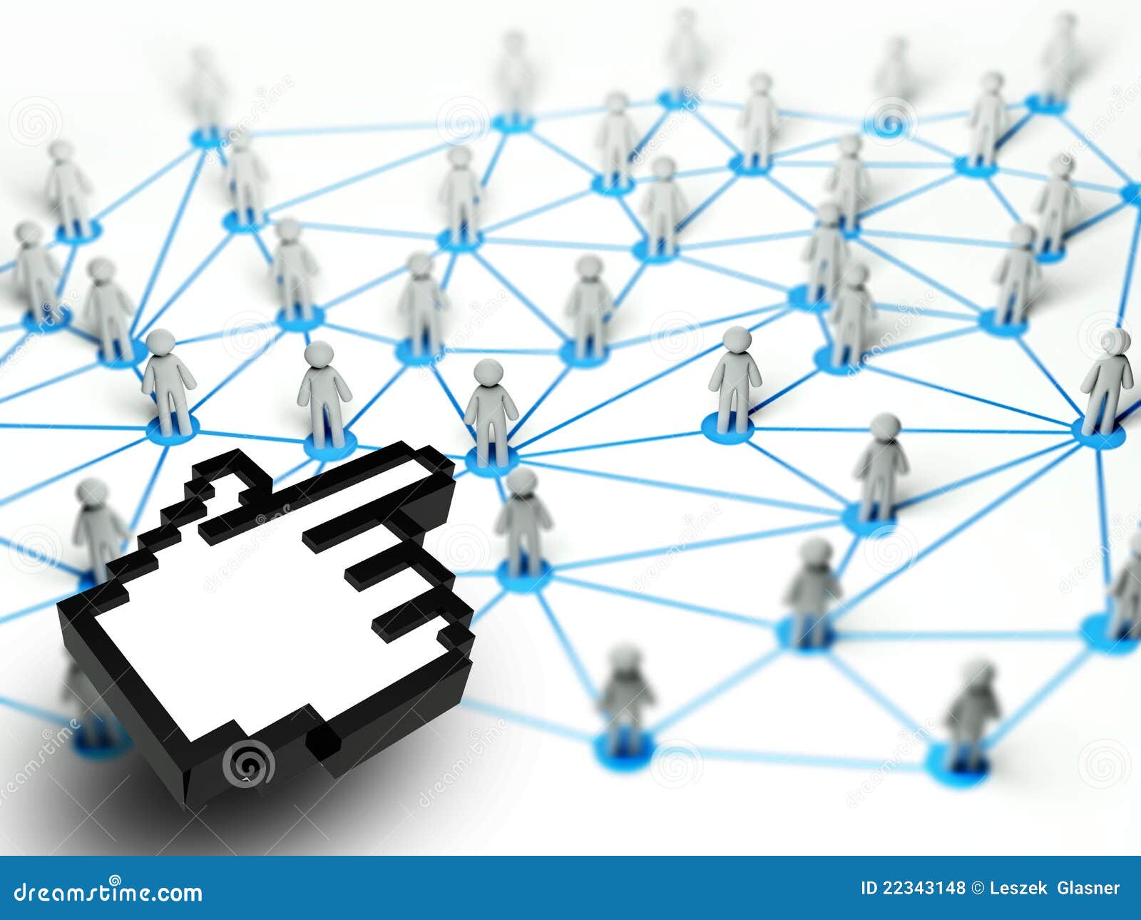 Social Network Connection with Hand Icon Stock Illustration ...