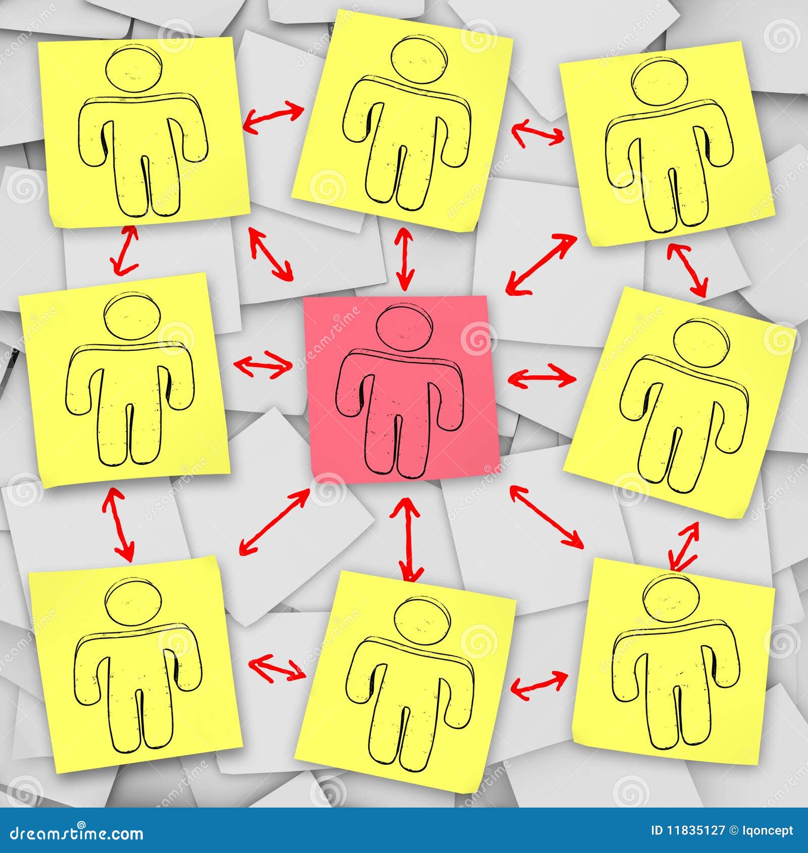 Social Network Connections - Sticky Notes Stock Illustration ...