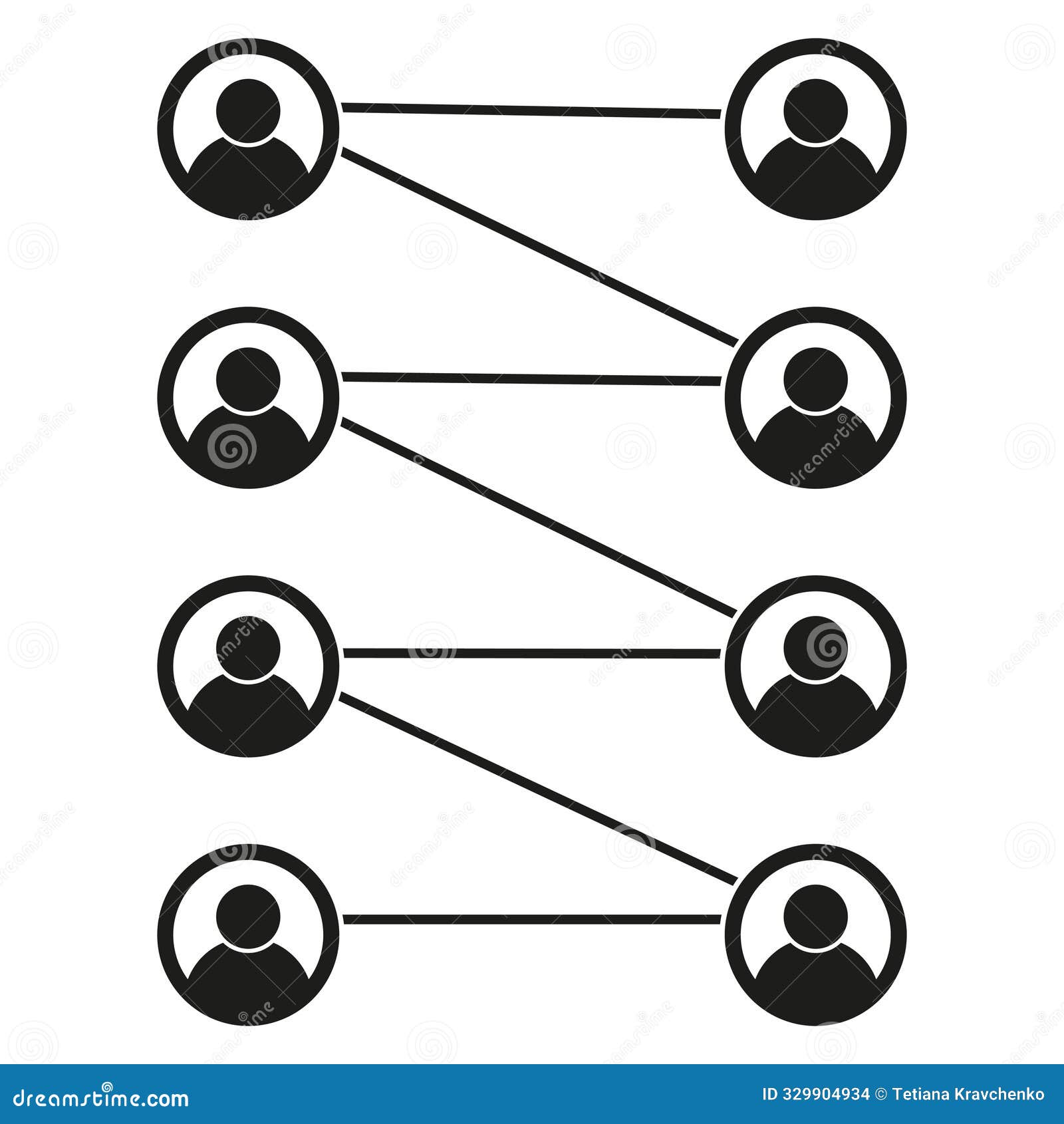 Social Network Connections. User Profile Icons. Linked Black Figures ...